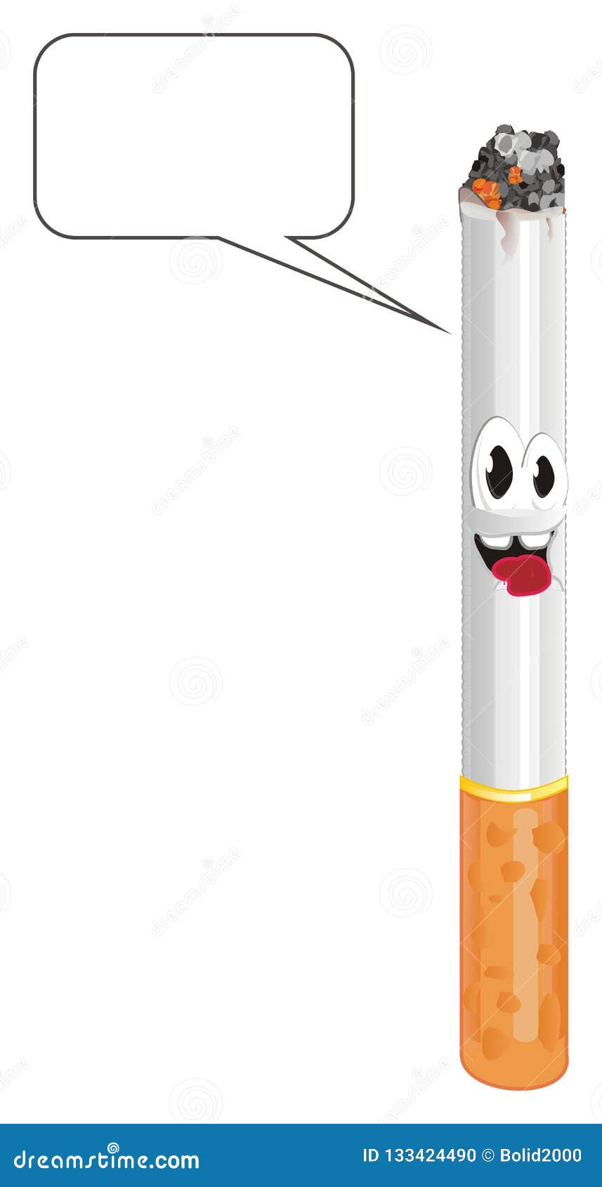 Happy Cigarette with Footnote Stock Illustration - Illustration of ...
