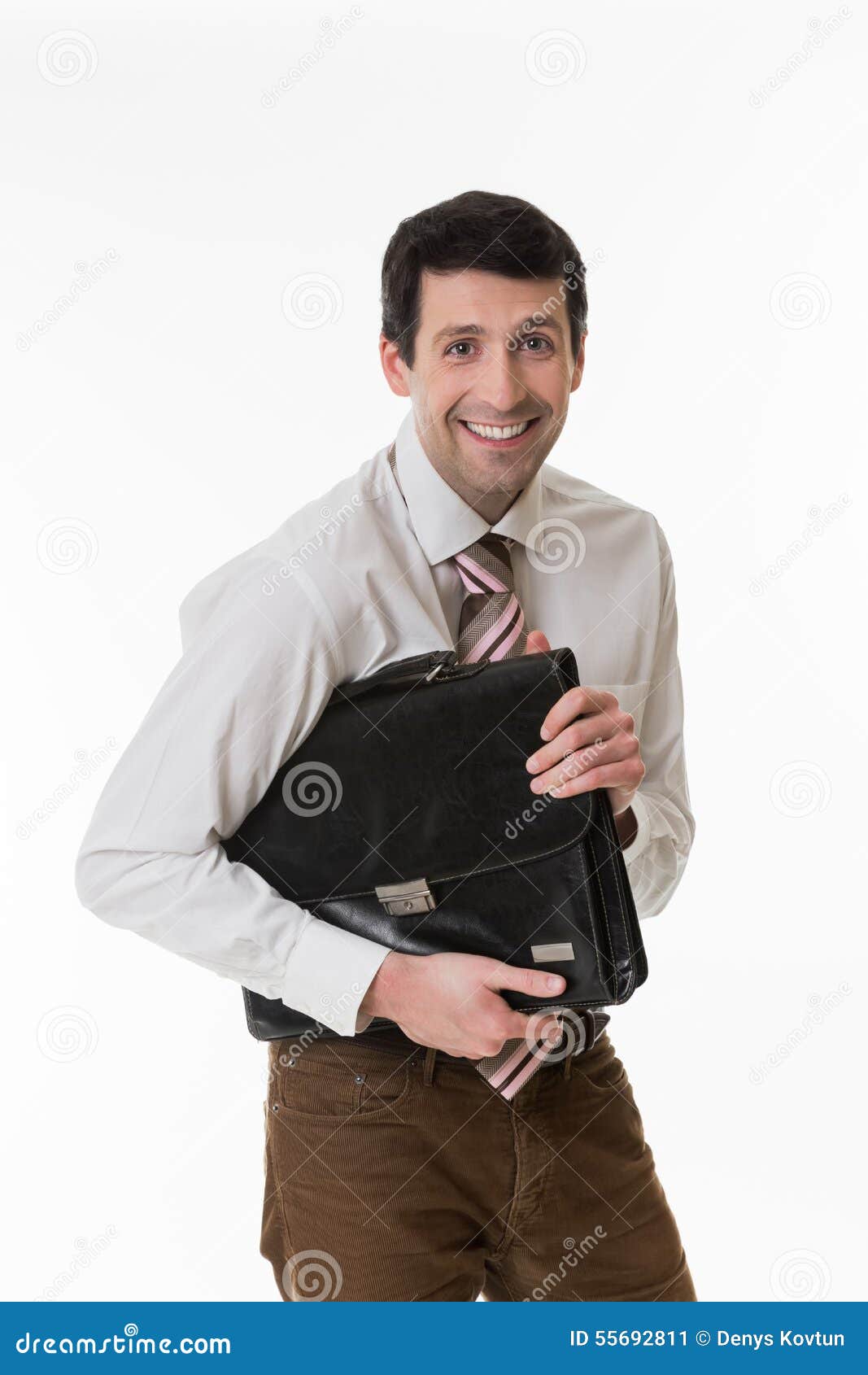 Smiling Clerk with a Briefcase. Stock Image - Image of diverse ...
