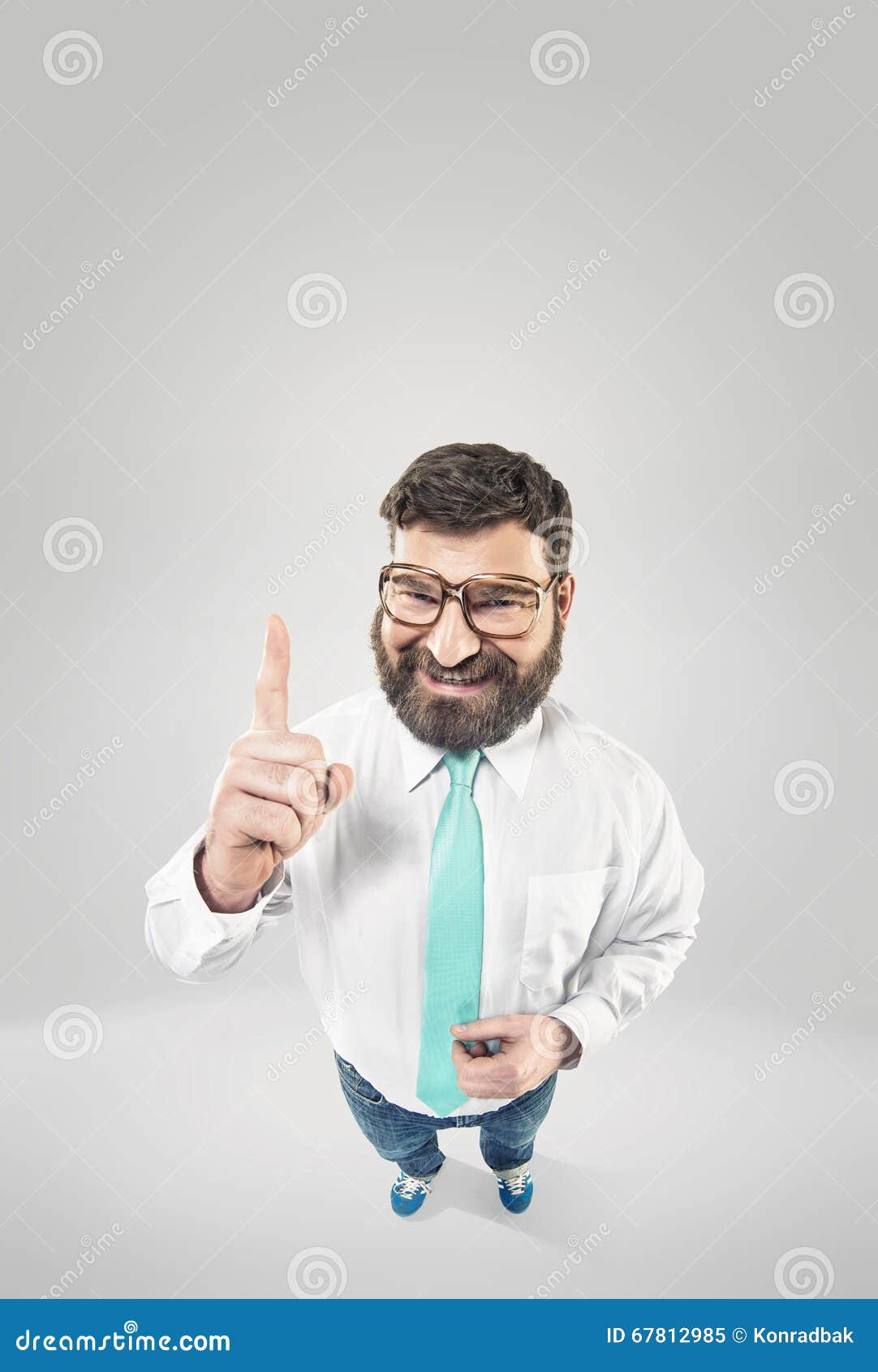 Smiling Clever Guy Raising His Finger Stock Image - Image of happy ...