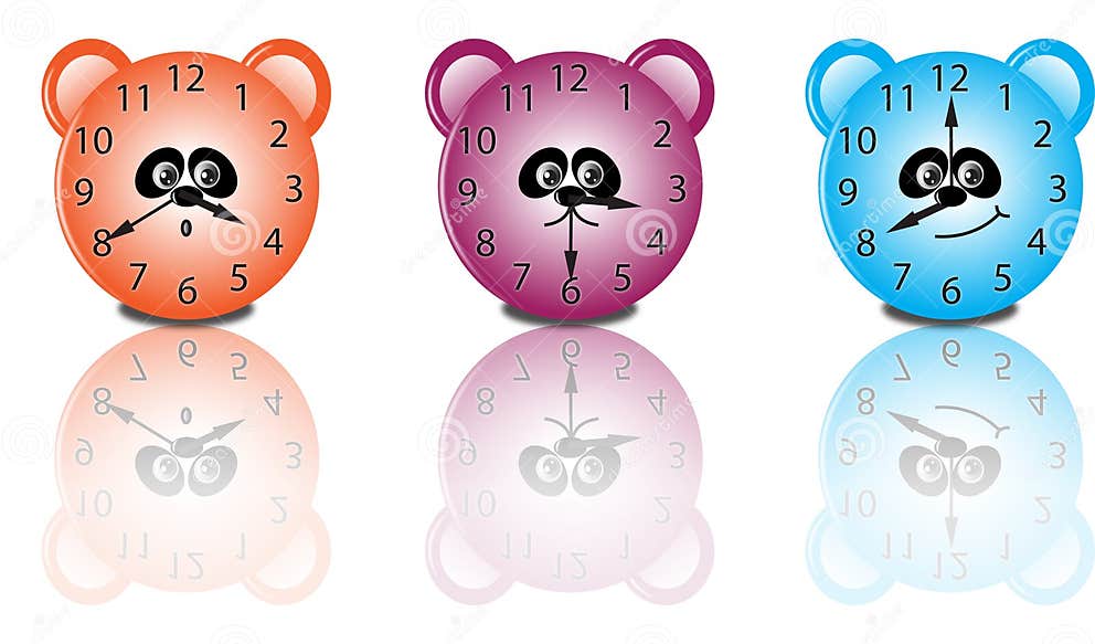Smiling clocks stock vector. Illustration of cartoon - 18713789