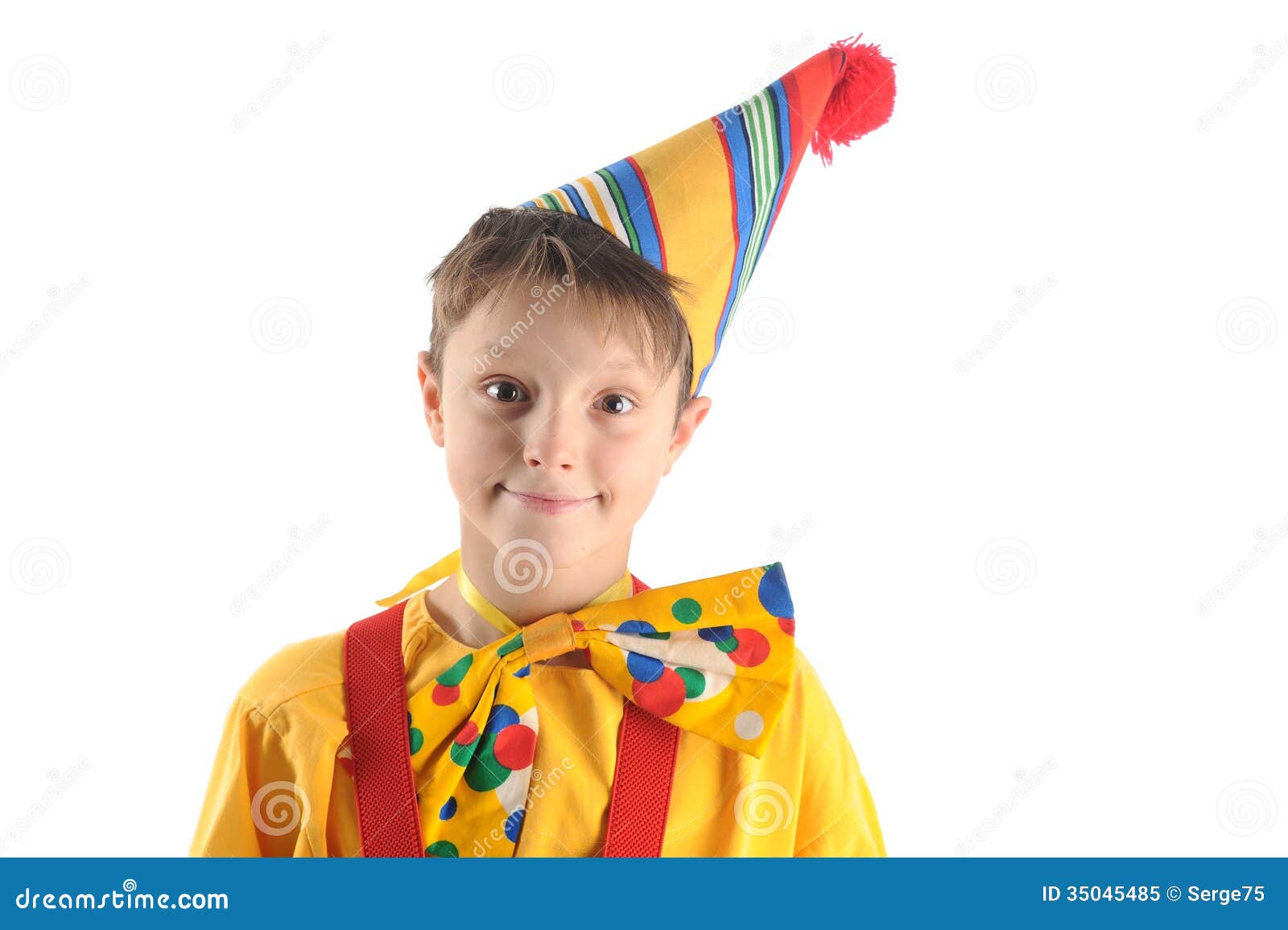 Smiling clown boy stock image. Image of bright, colorful - 35045485