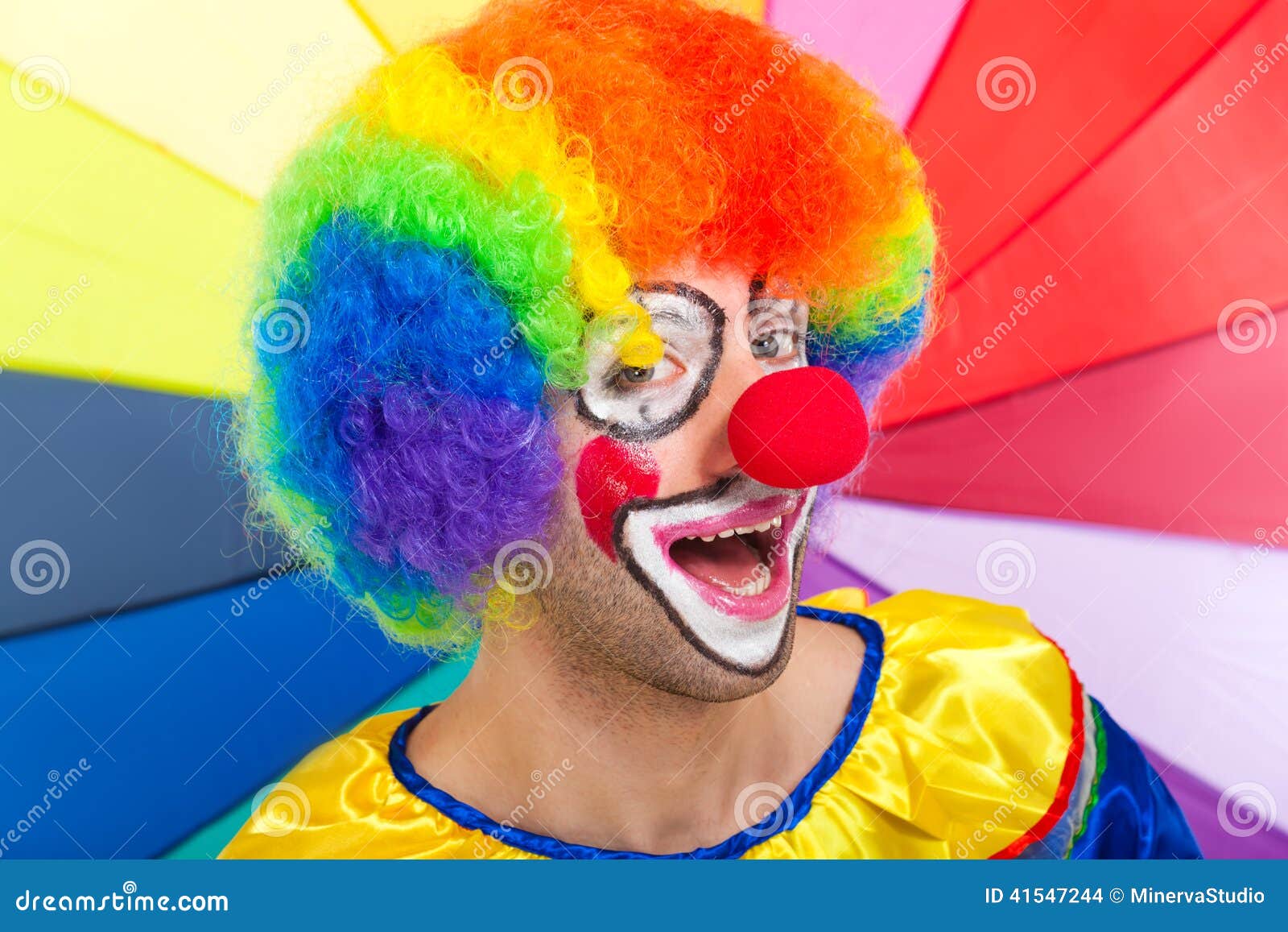 Smiling Clown On A Colorful Background Stock Photo - Image: 41547244