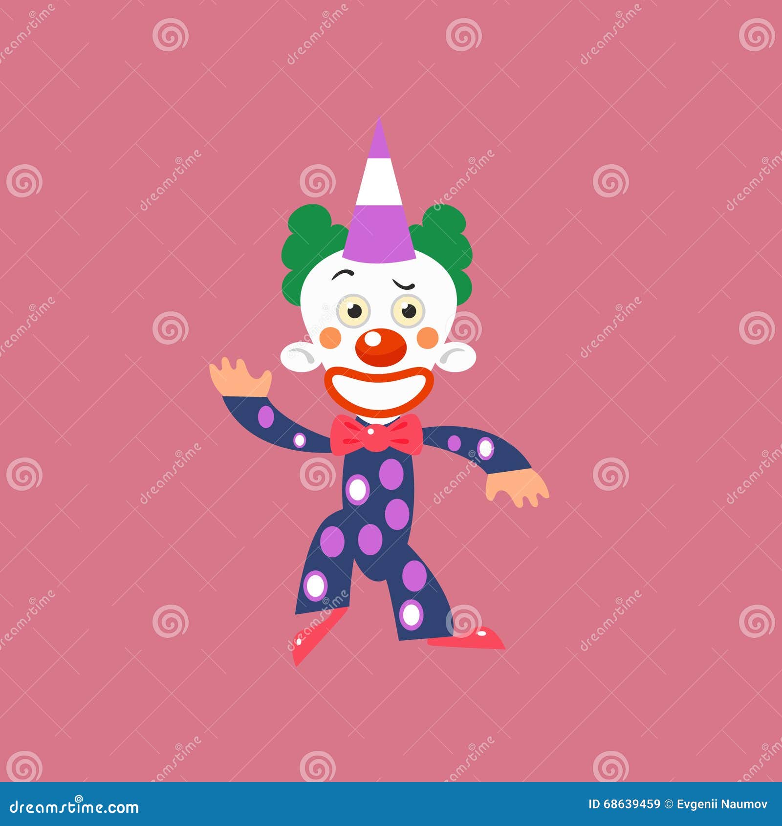 Smiling Clown Greeting stock vector. Illustration of clown - 68639459