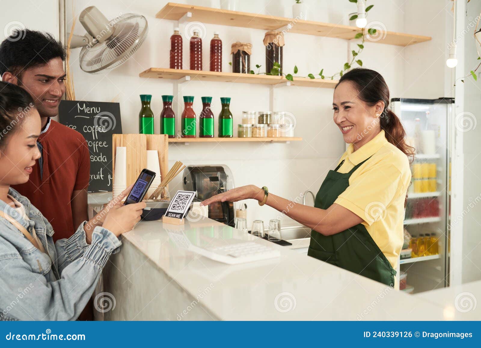 Please Scan this QR-Code stock photo. Image of business - 240339126