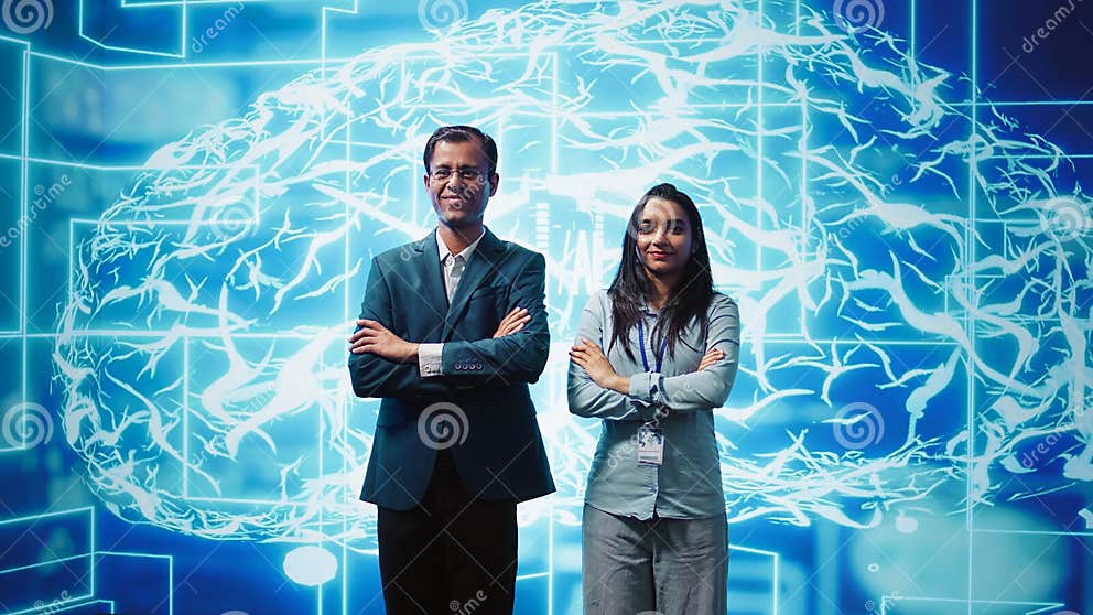 Smiling Colleagues Working With Ai Machine Learning Algorithms Stock Image Image Of Algorithms