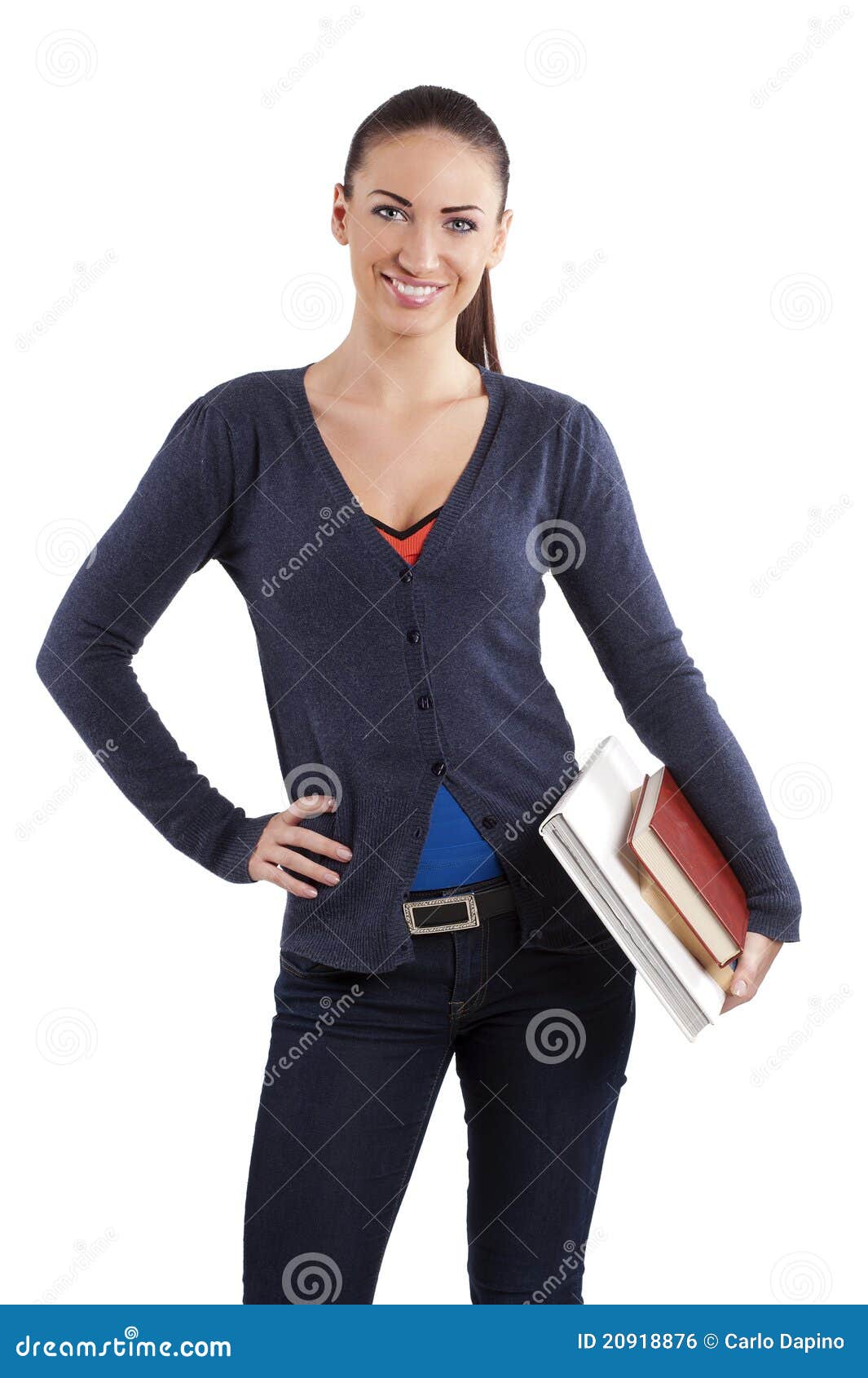 Smiling college girl stock photo. Image of cheerful, bright - 20918876