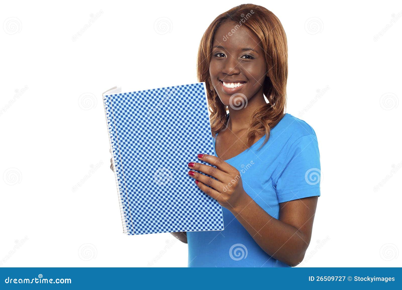 Smiling College Student Holding Notebook Stock Image - Image of posing ...