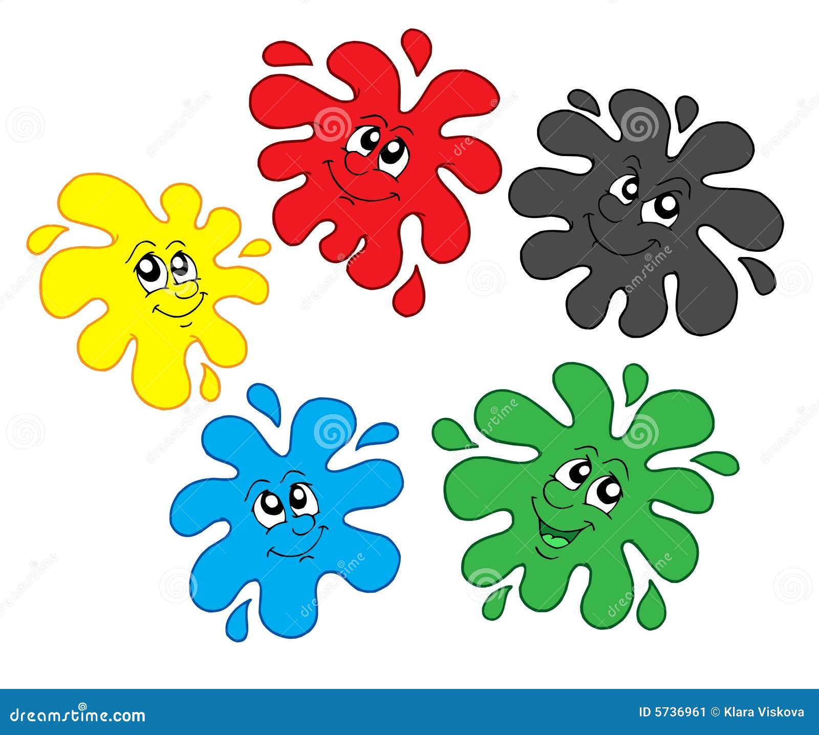 Smiling Color Splashes Vector Stock Vector - Illustration of happy ...