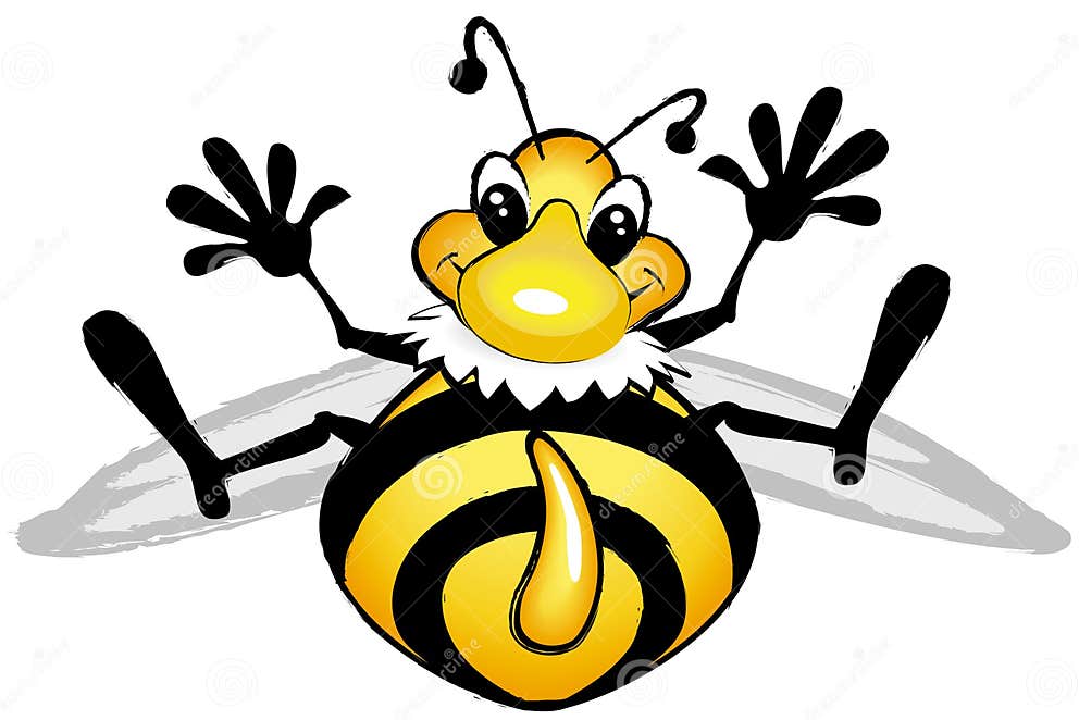Smiling comic bee stock illustration. Illustration of insect - 4217950