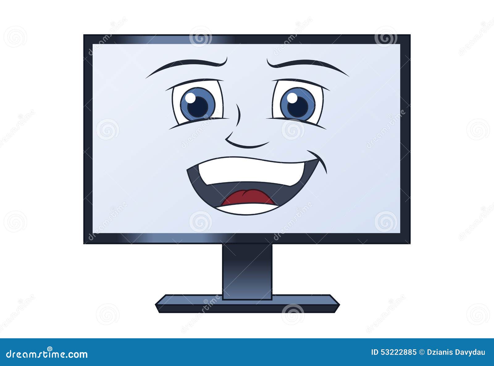 Smiling computer stock vector. Illustration of character - 53222885