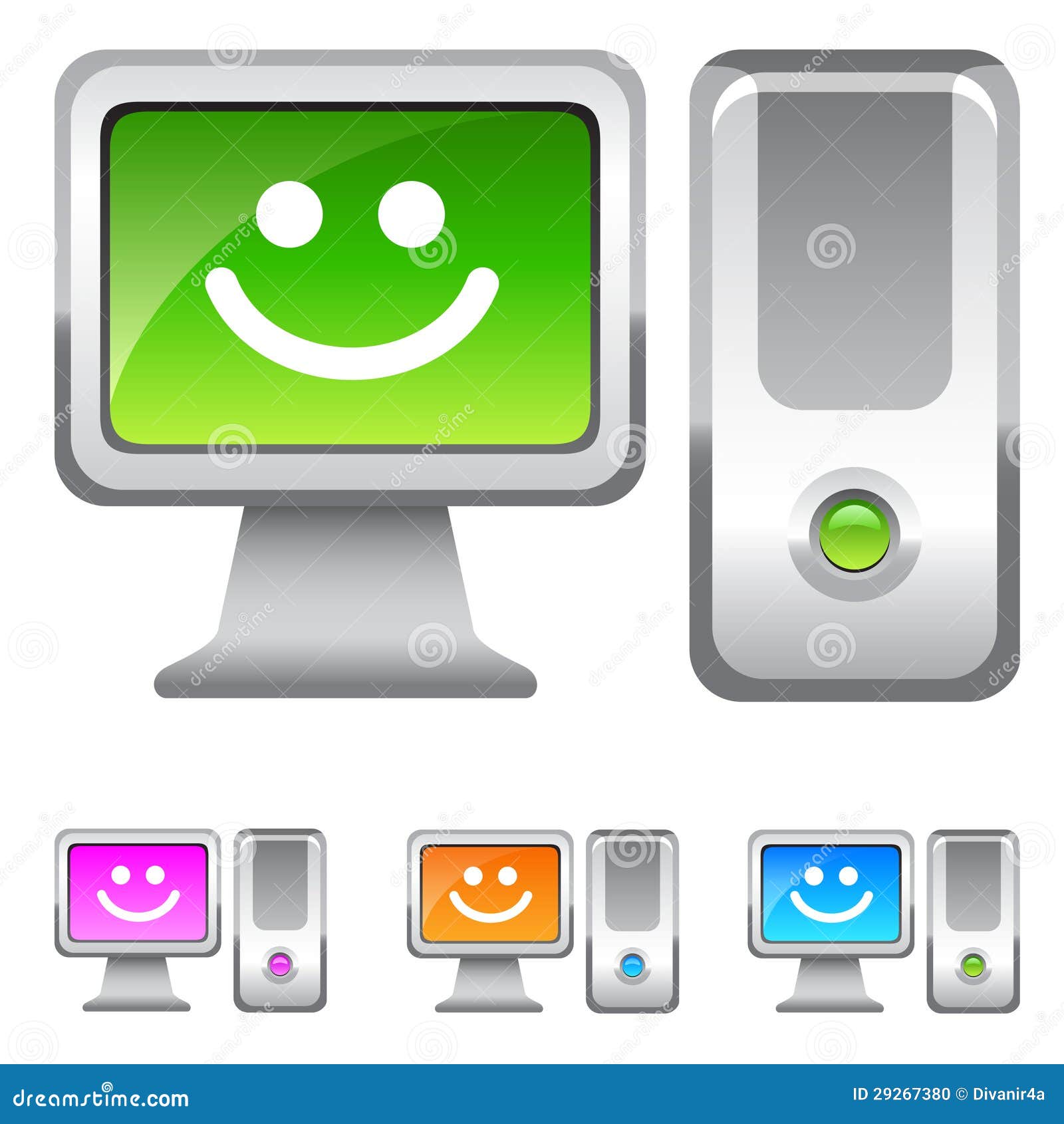 Smiling Computer Illustrations Stock Illustration - Illustration of ...