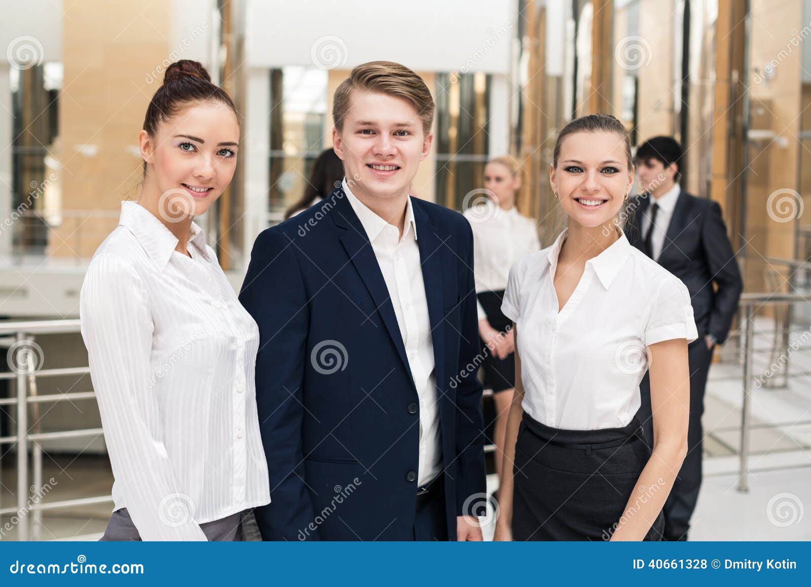 Smiling and Confident Business Team Stock Photo - Image of businessman ...