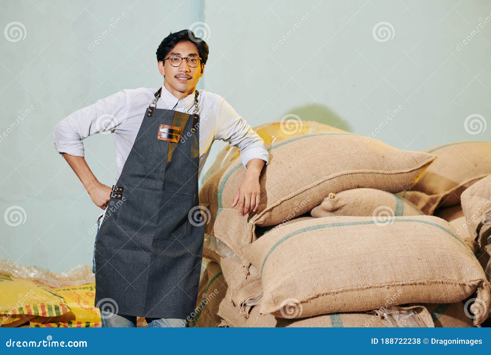 Smiling Confident Roastery Worker Stock Photo - Image of female ...