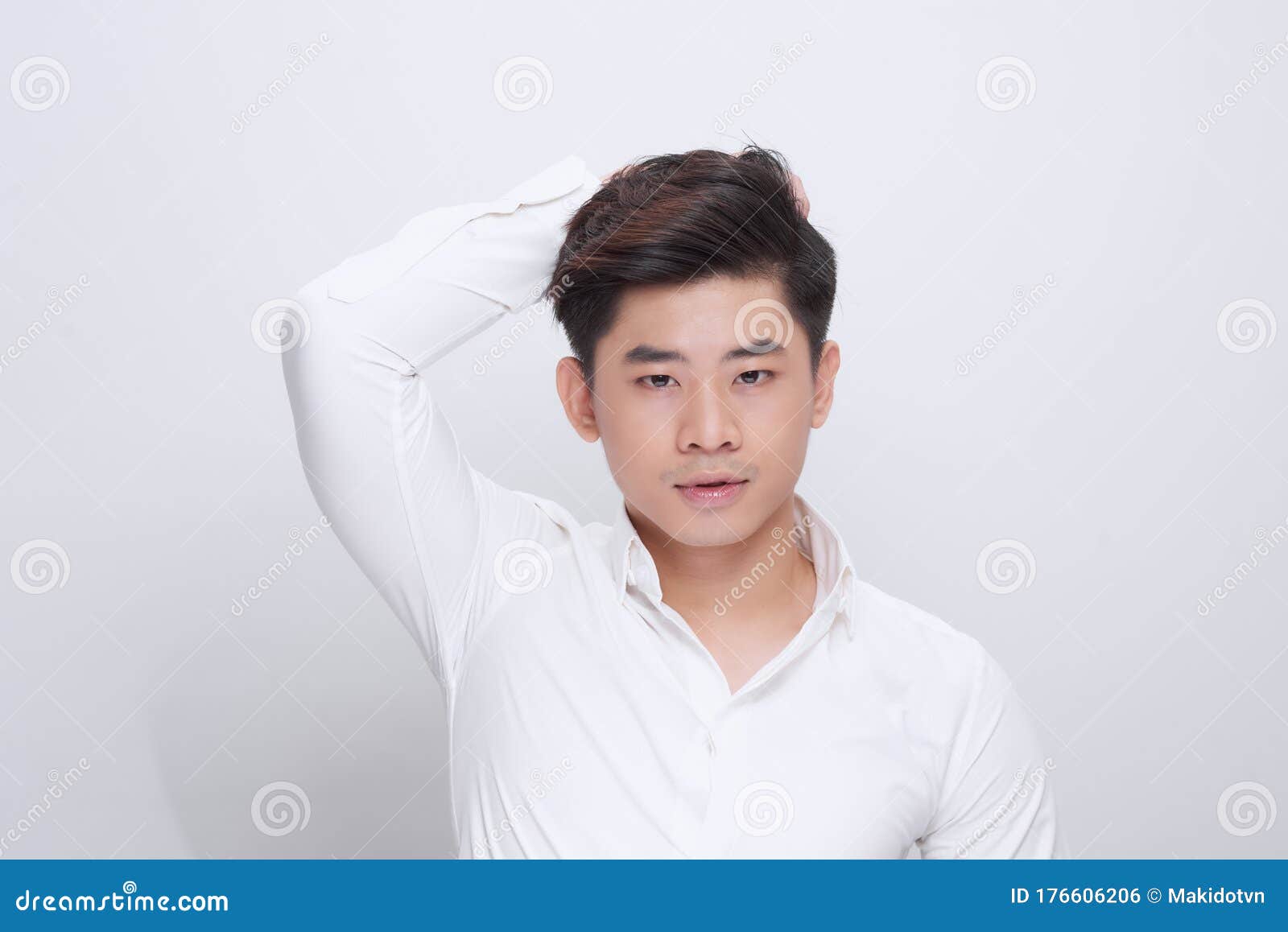 Smiling Confused Young Handsome Man Stock Photo - Image of fashion ...