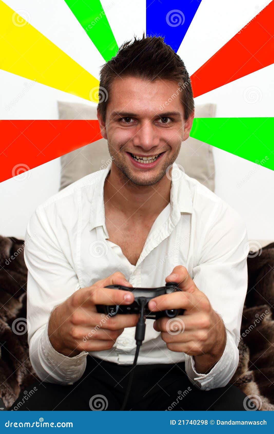 Smiling Console Gamer stock photo. Image of colorful - 21740298