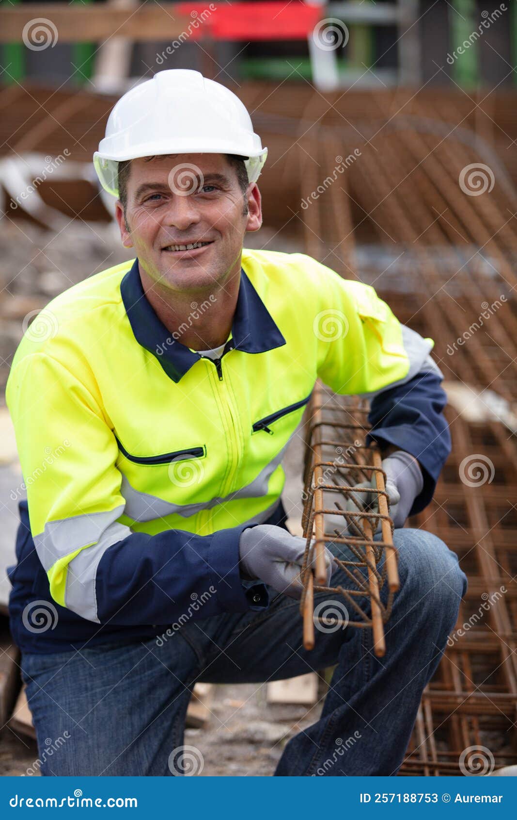 Smiling Construction Manager Standing on Building Site Stock Image ...