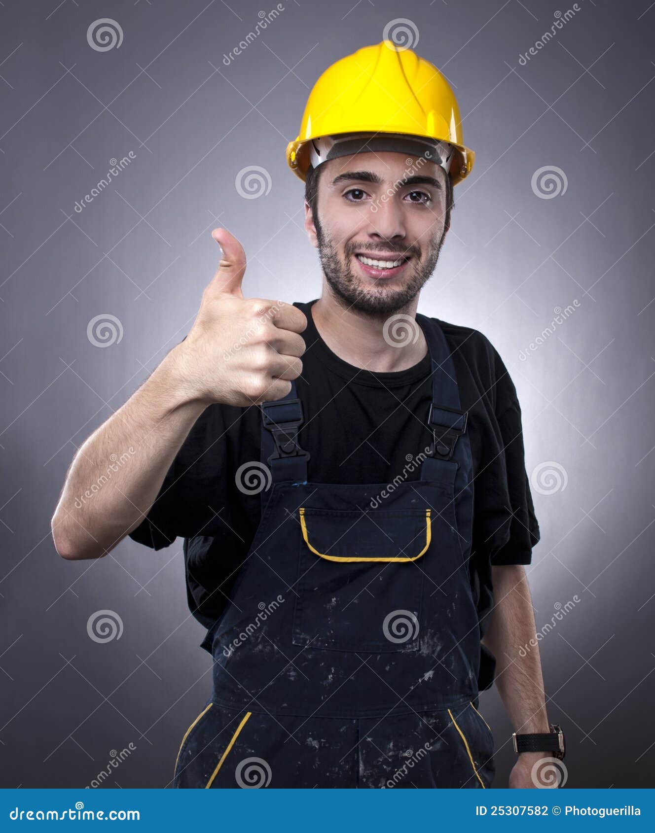 Smiling Construction Worker Stock Photo - Image of human, handyman ...