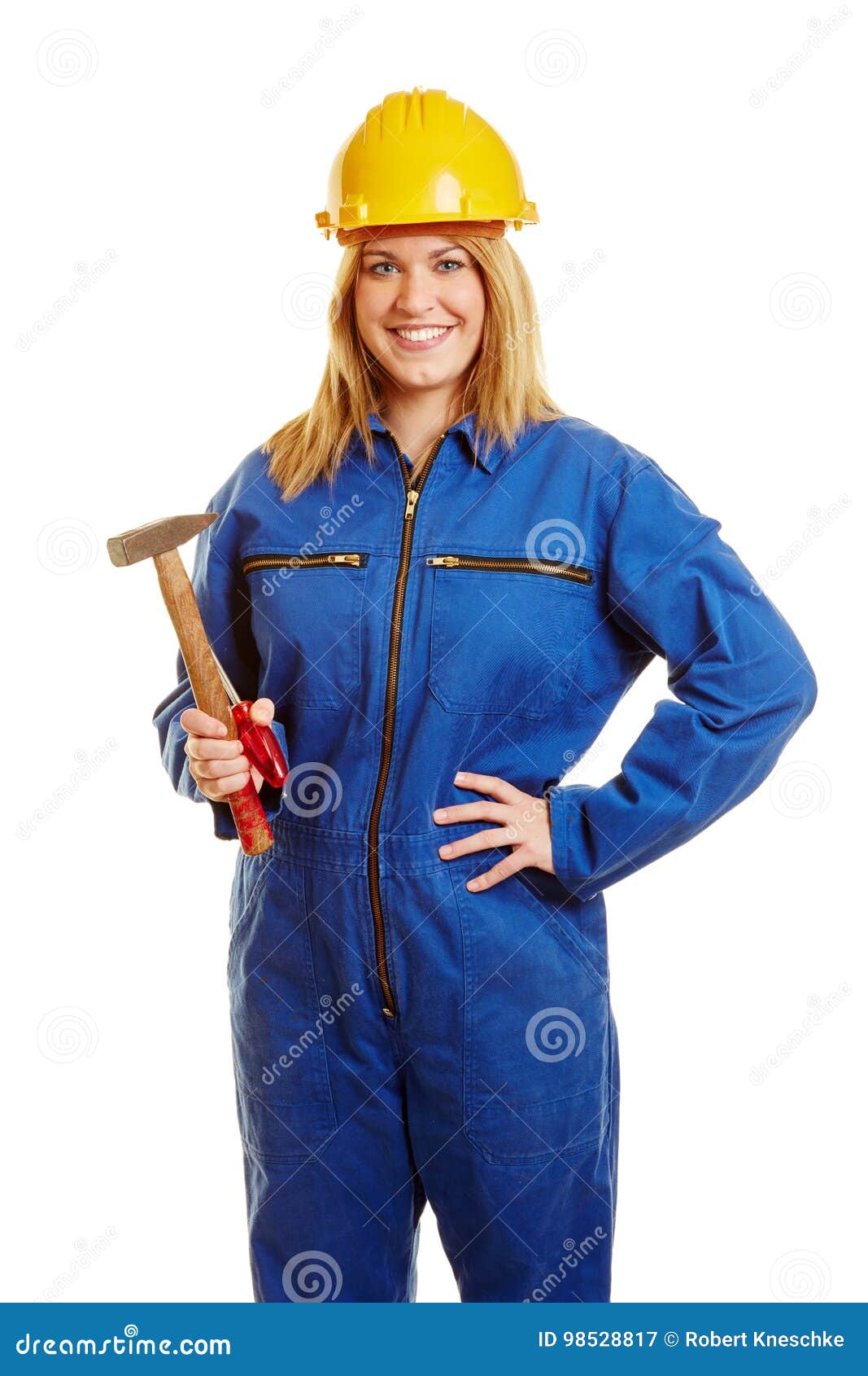 Smiling Construction Worker Stock Image - Image of tool, craftsman ...