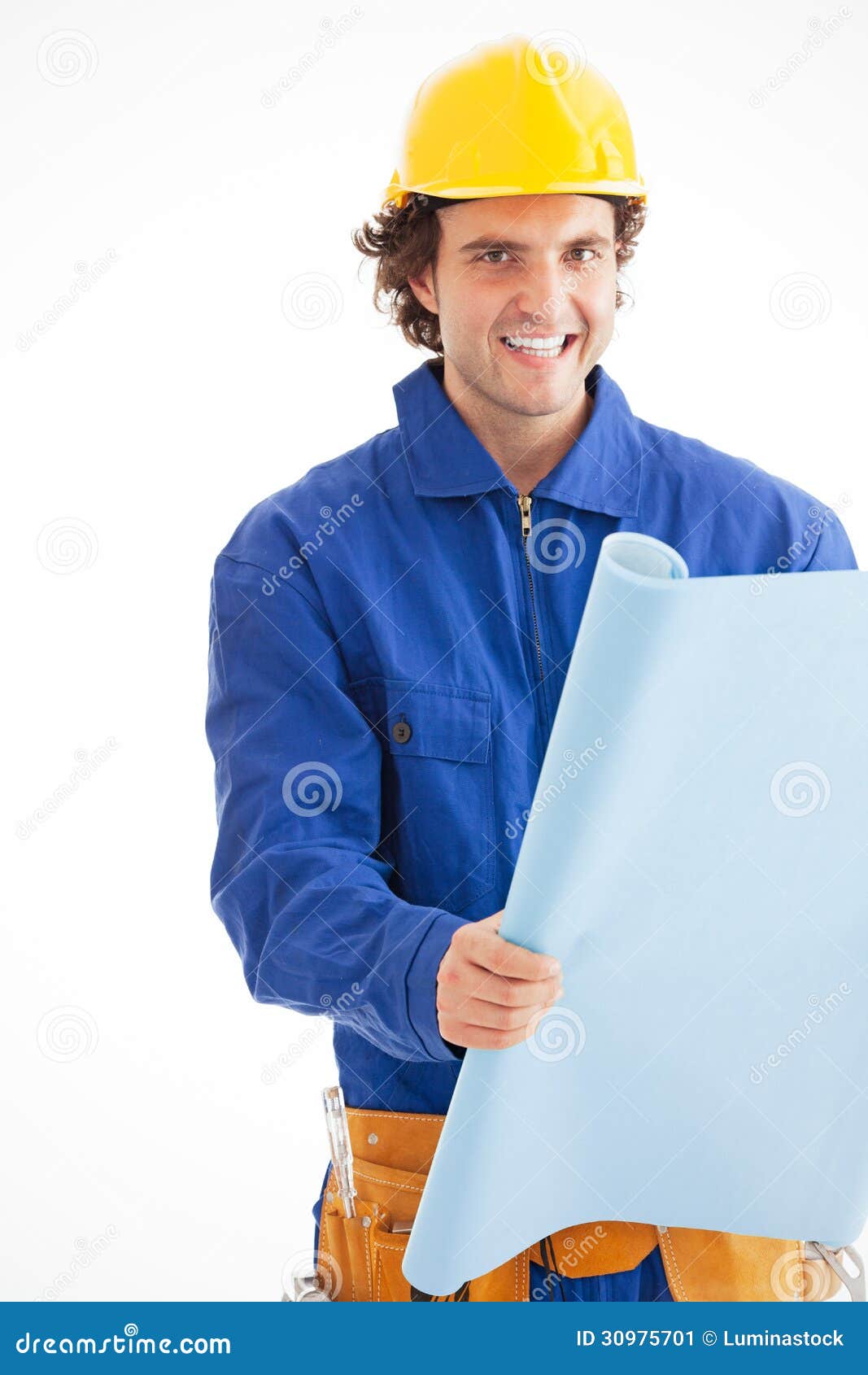 Smiling Construction Worker Stock Image - Image of caucasian, person ...