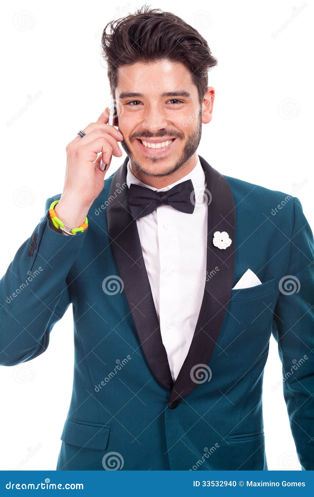 Smiling in Conversation on the Mobile Stock Photo - Image of call ...