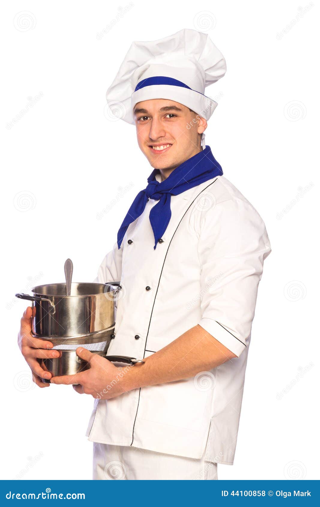 Smiling Cook Chef with Kitchenware Stock Photo - Image of male, cookery ...
