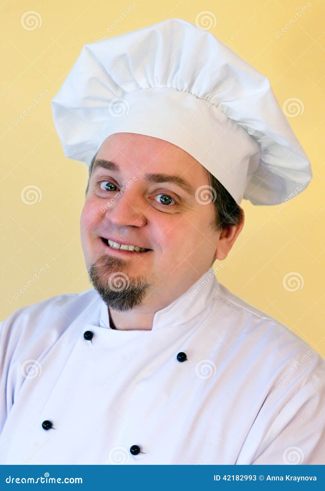 Smiling Cook Chef on Yellow Stock Image - Image of person, fresh: 42182993