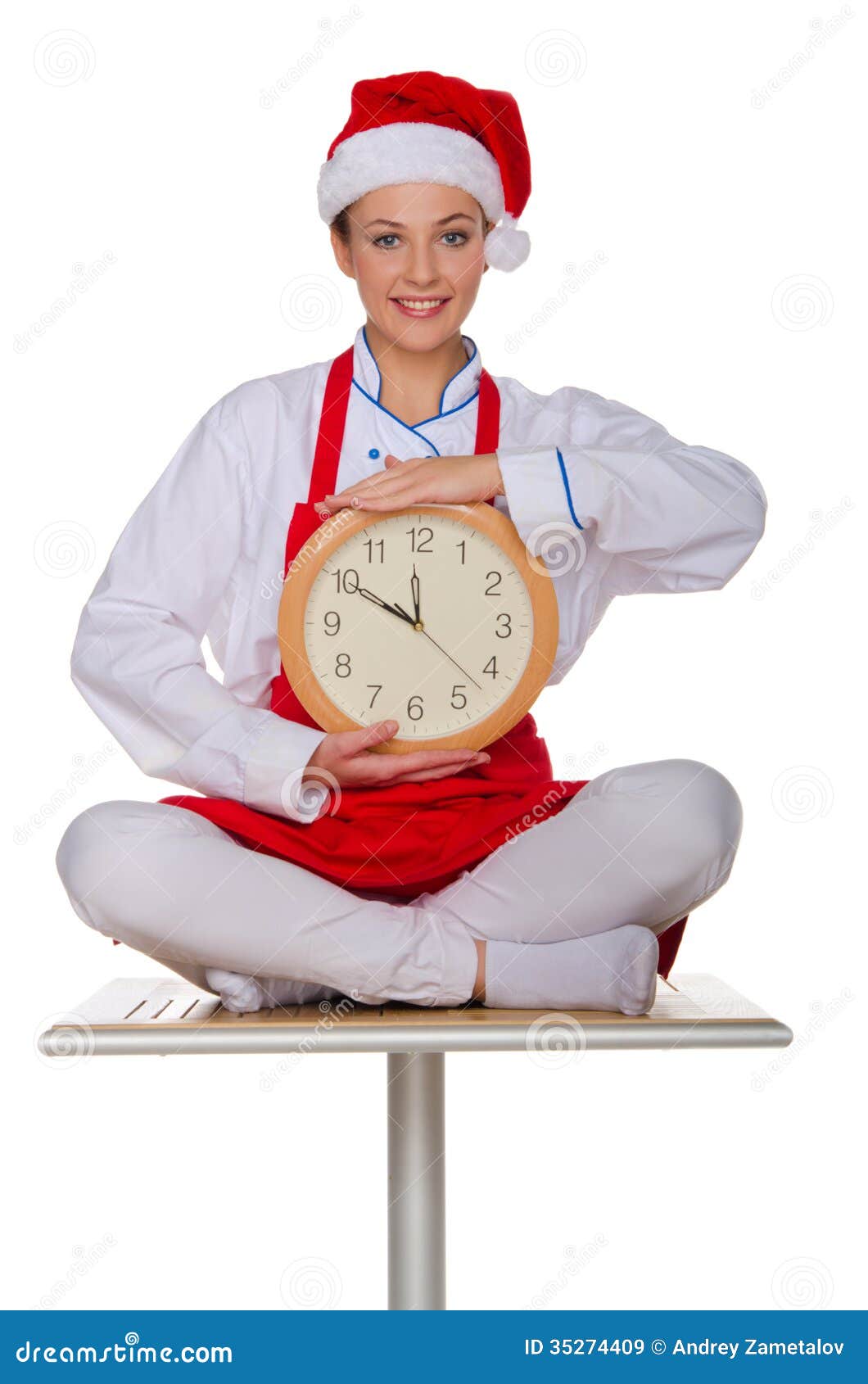 Smiling cook and timer stock image. Image of lotus, christmas - 35274409