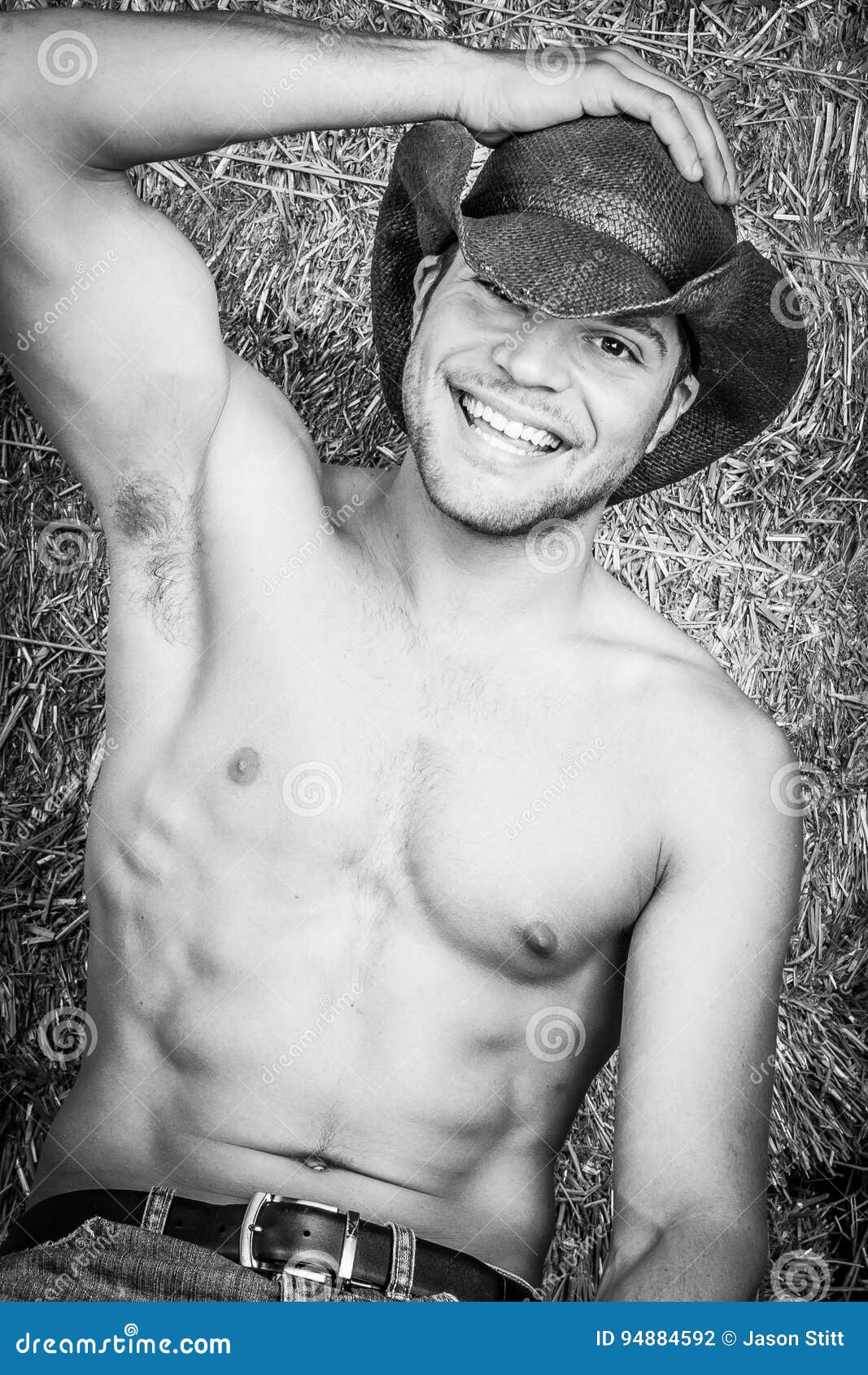 Smiling Country Cowboy stock photo. Image of portrait - 94884592