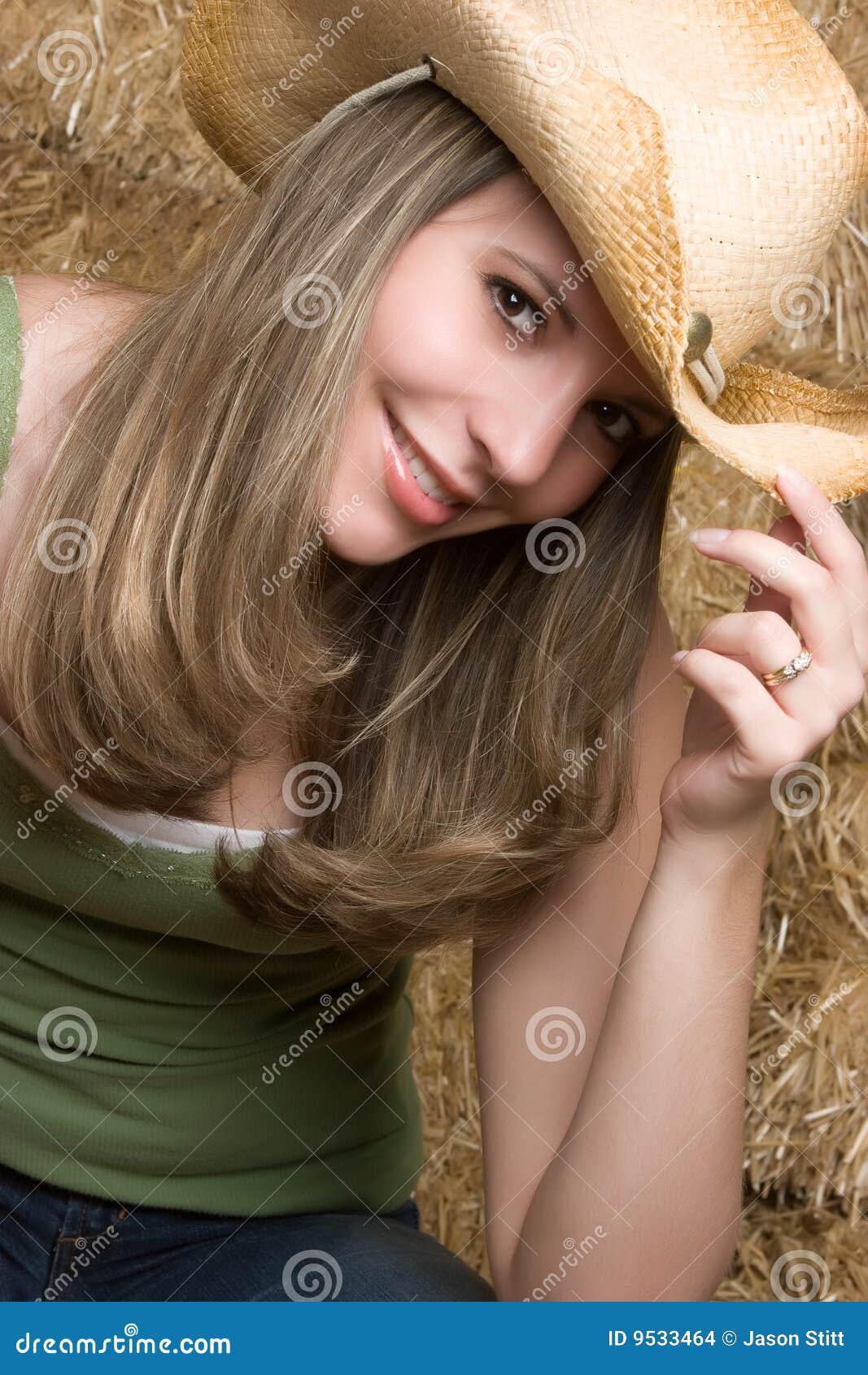 Smiling Country Girl stock photo. Image of girl, cowboy - 9533464
