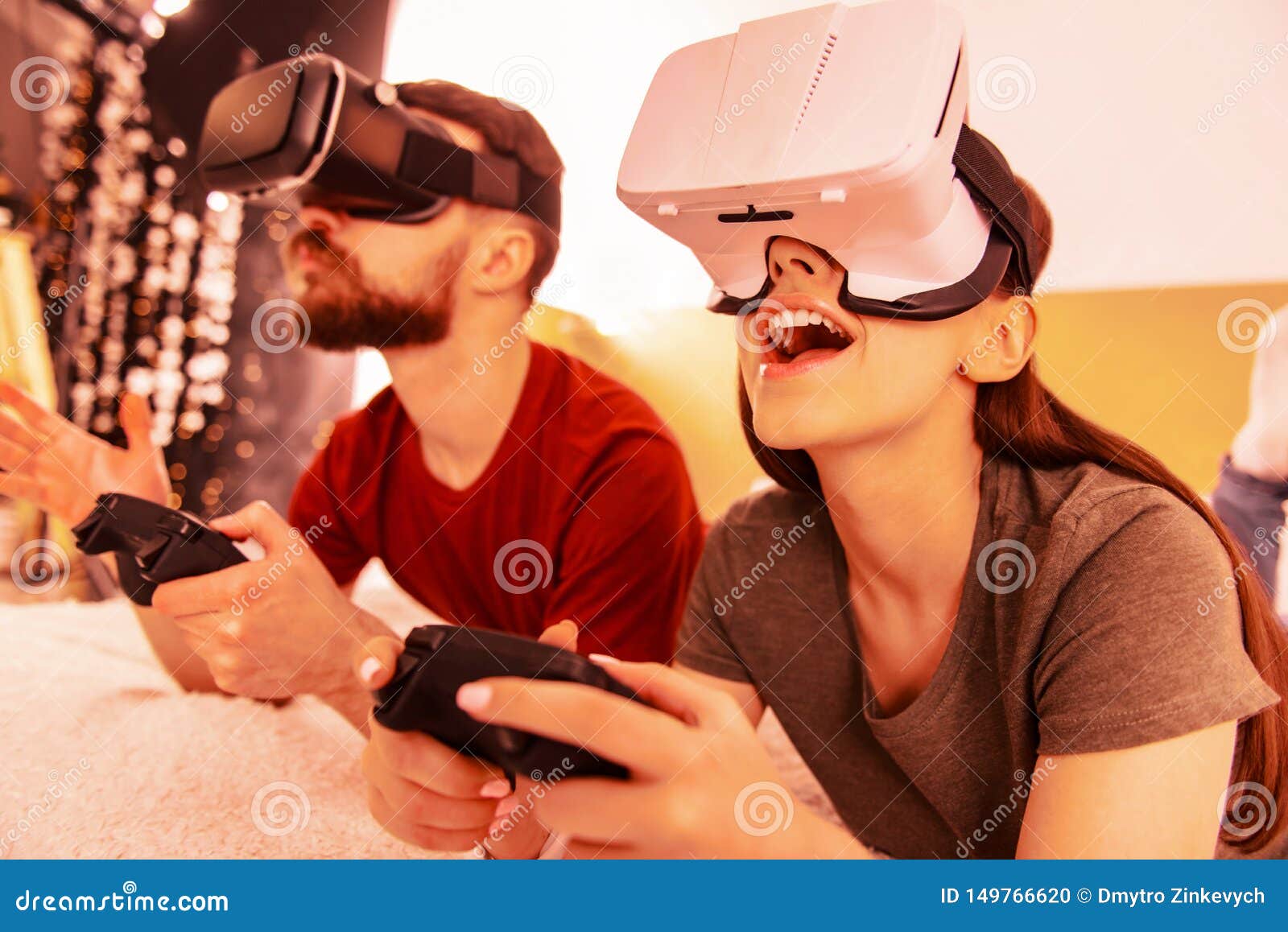 Smiling Couple Being Very Attentive during a Game Stock Photo - Image ...