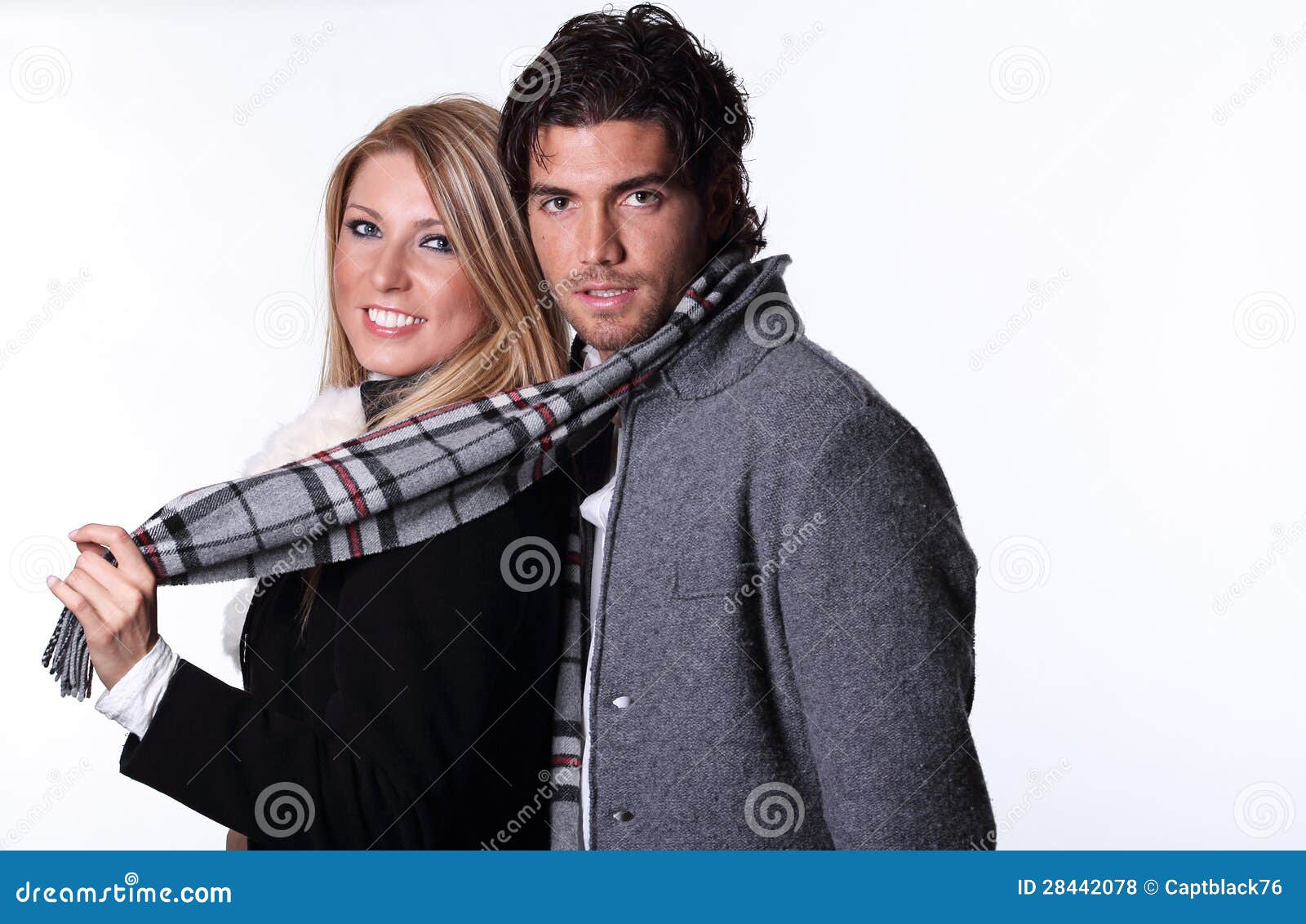 Smiling Couple of Fashion Models Stock Photo - Image of posing, lovers ...