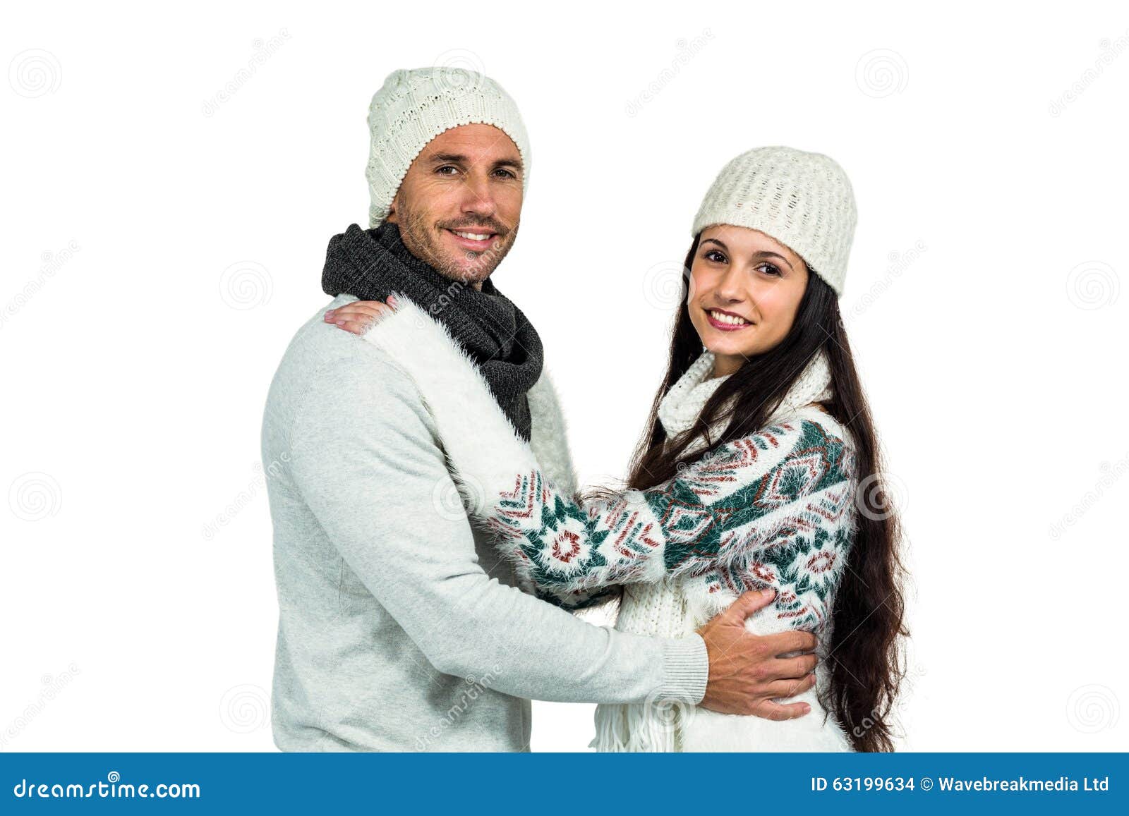 Smiling Couple Hugging and Looking at Camera Stock Photo - Image of ...