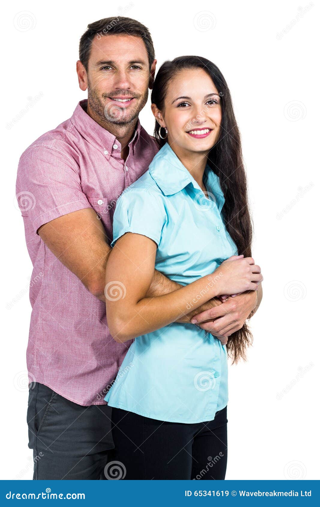 Smiling Couple Hugging and Looking at the Camera Stock Image - Image of ...