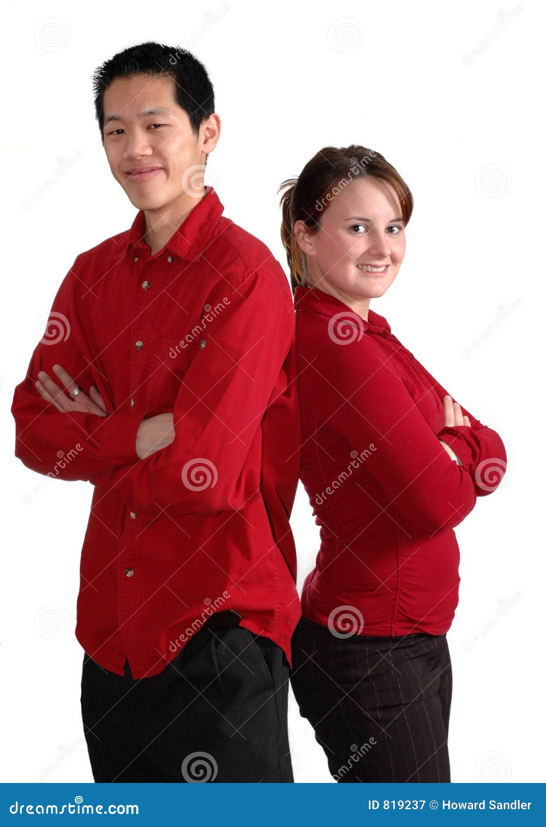 Smiling couple in red stock image. Image of oriental, couple - 819237