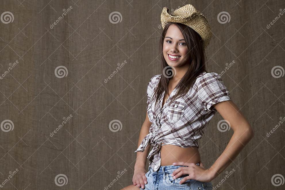 Smiling cowgirl stock image. Image of charming, western - 17629569