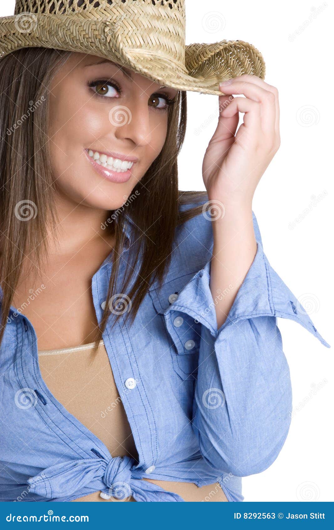 Smiling Cowgirl stock image. Image of people, hand, pretty - 8292563