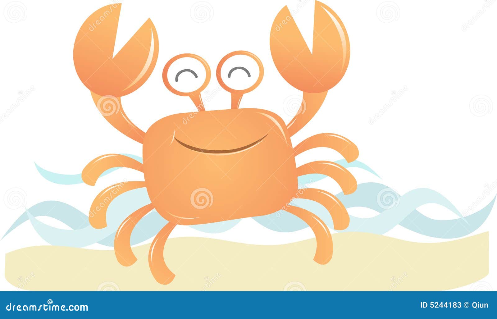 Smiling Crab stock vector. Illustration of crab, smile - 5244183