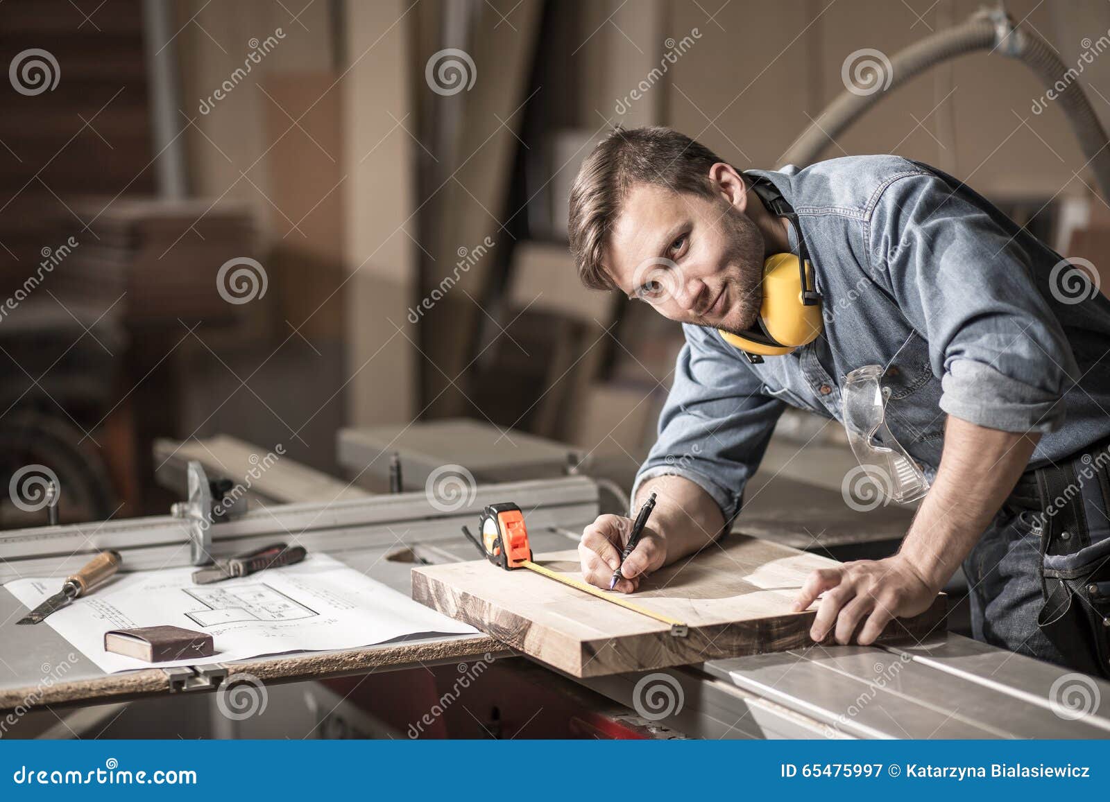 Smiling Craftsman during His Work Stock Image - Image of artisan ...