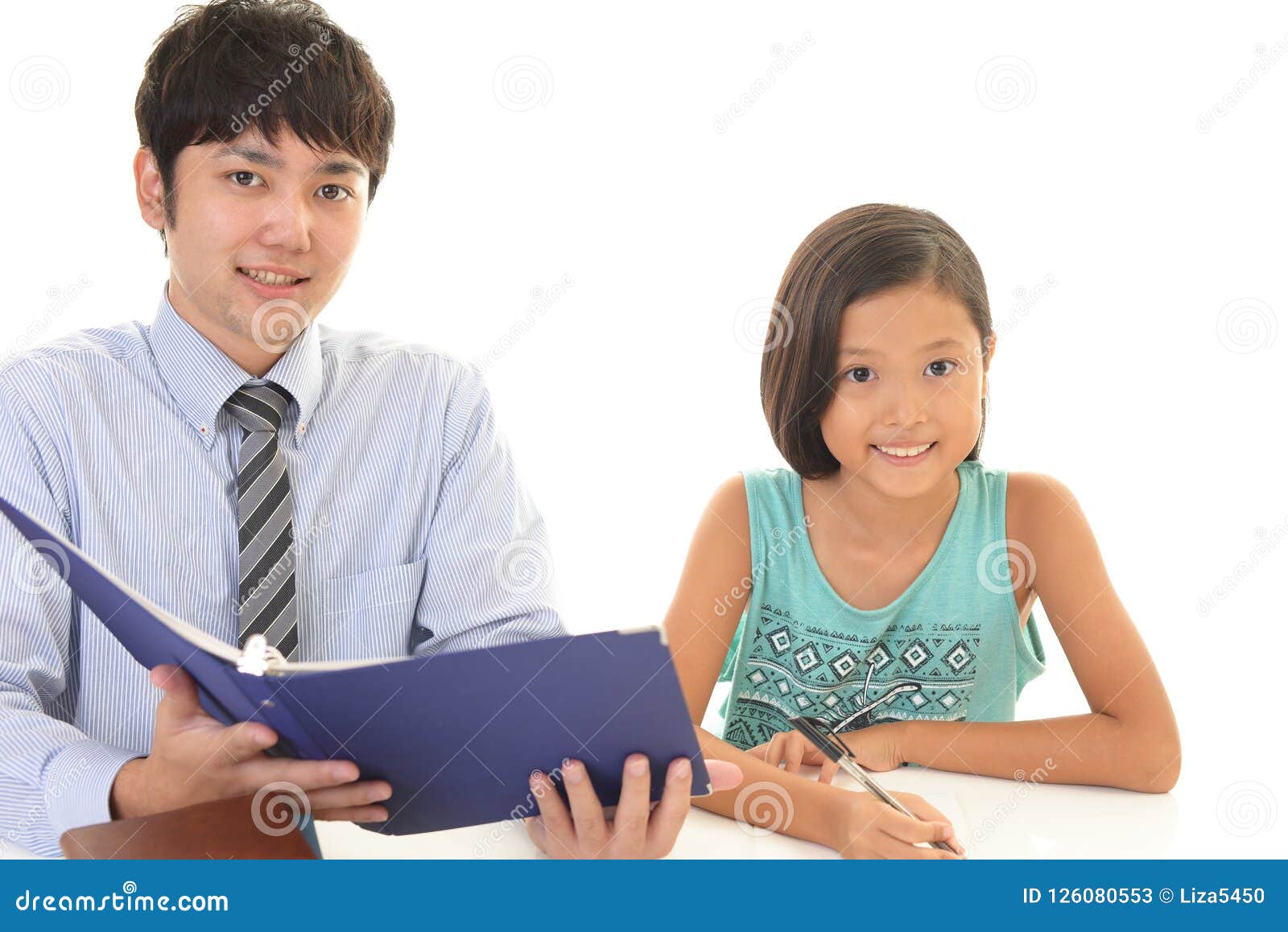 Smiling Teacher and Student Stock Image - Image of female, glad: 126080553