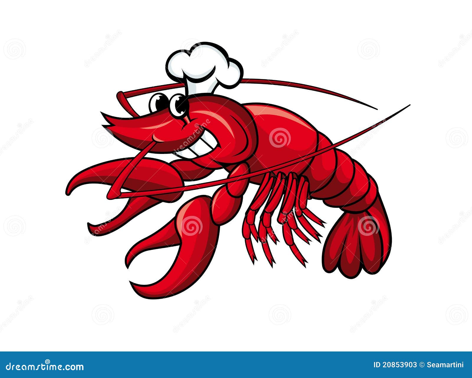 Smiling crayfish chef stock vector. Illustration of armor - 20853903