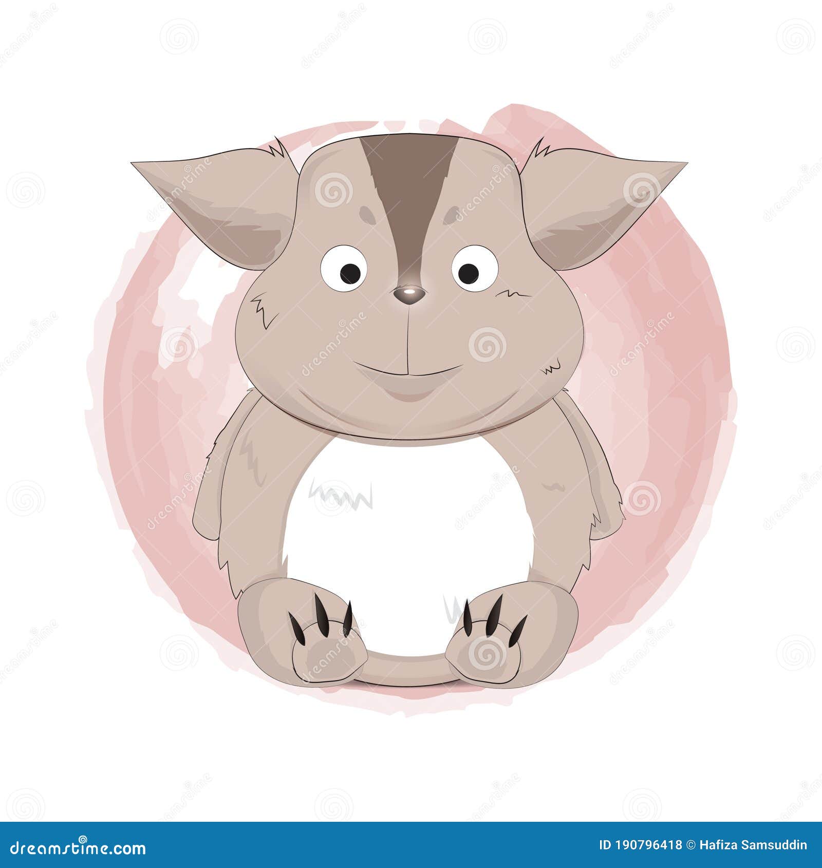 Smiling Creature Cartoon. Vector Illustration Decorative Design Stock ...