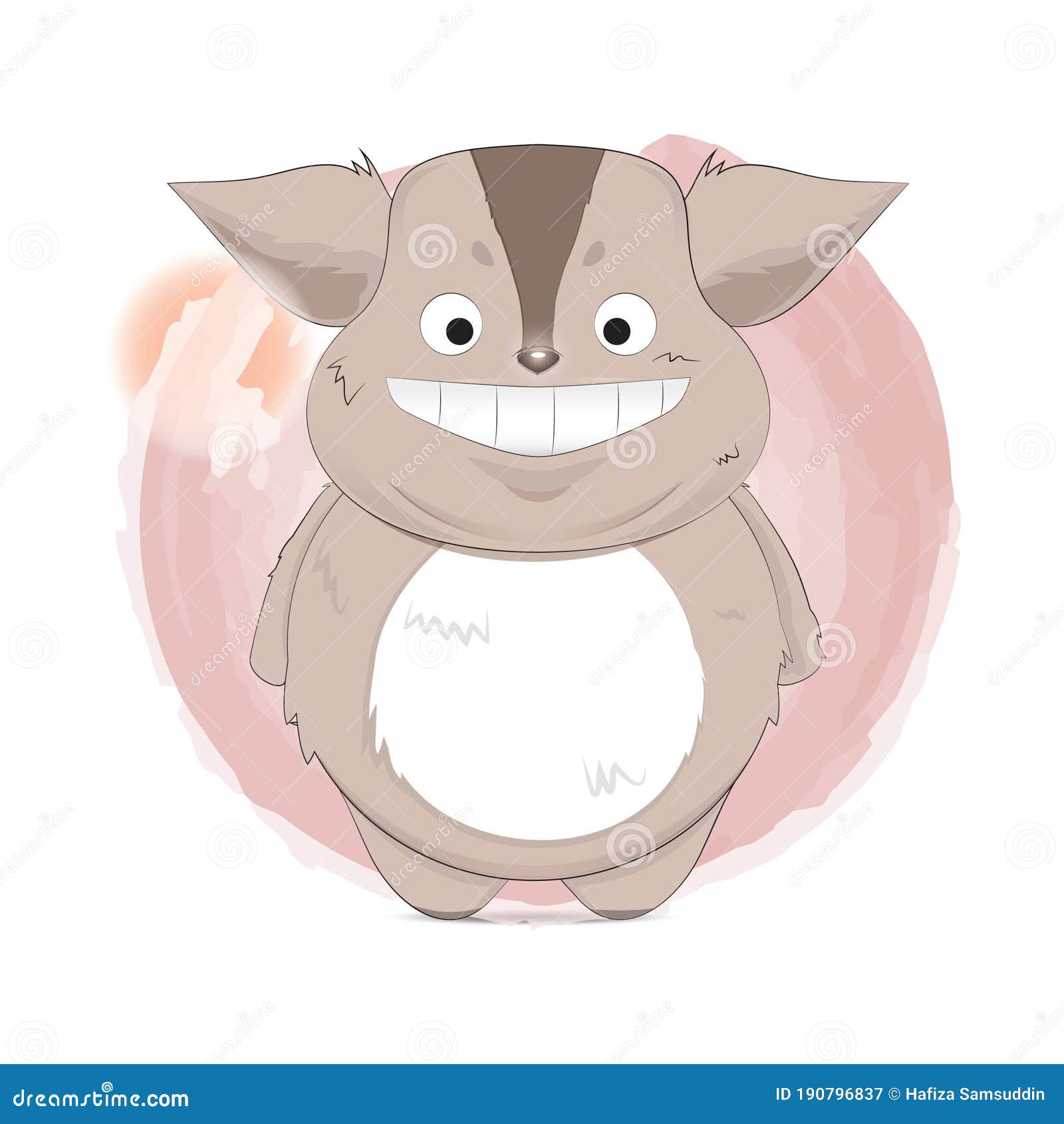 Smiling Creature Cartoon. Vector Illustration Decorative Design Stock ...