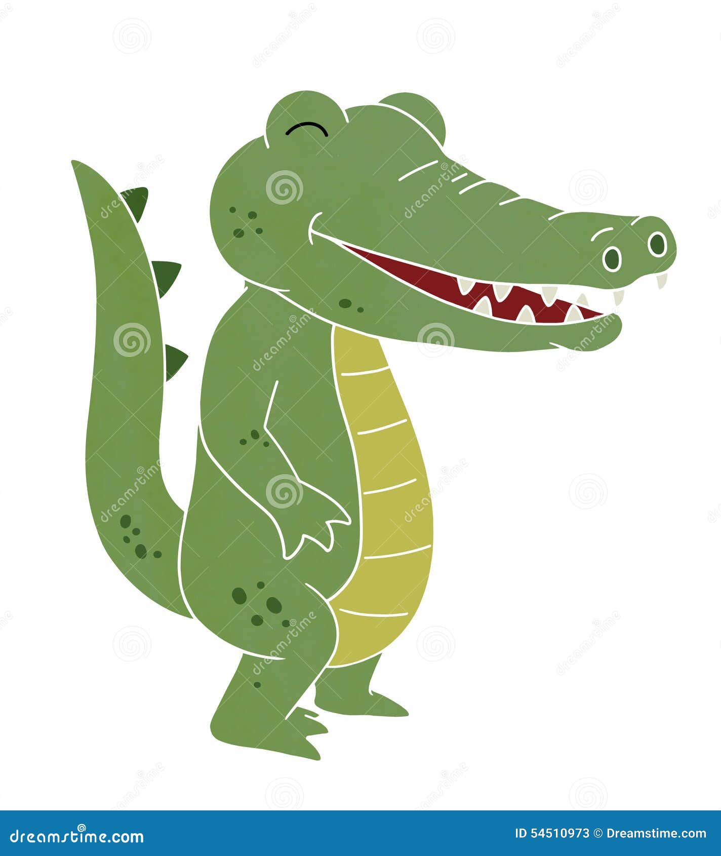 Smiling crocodile cartoon stock illustration. Illustration of reptile ...