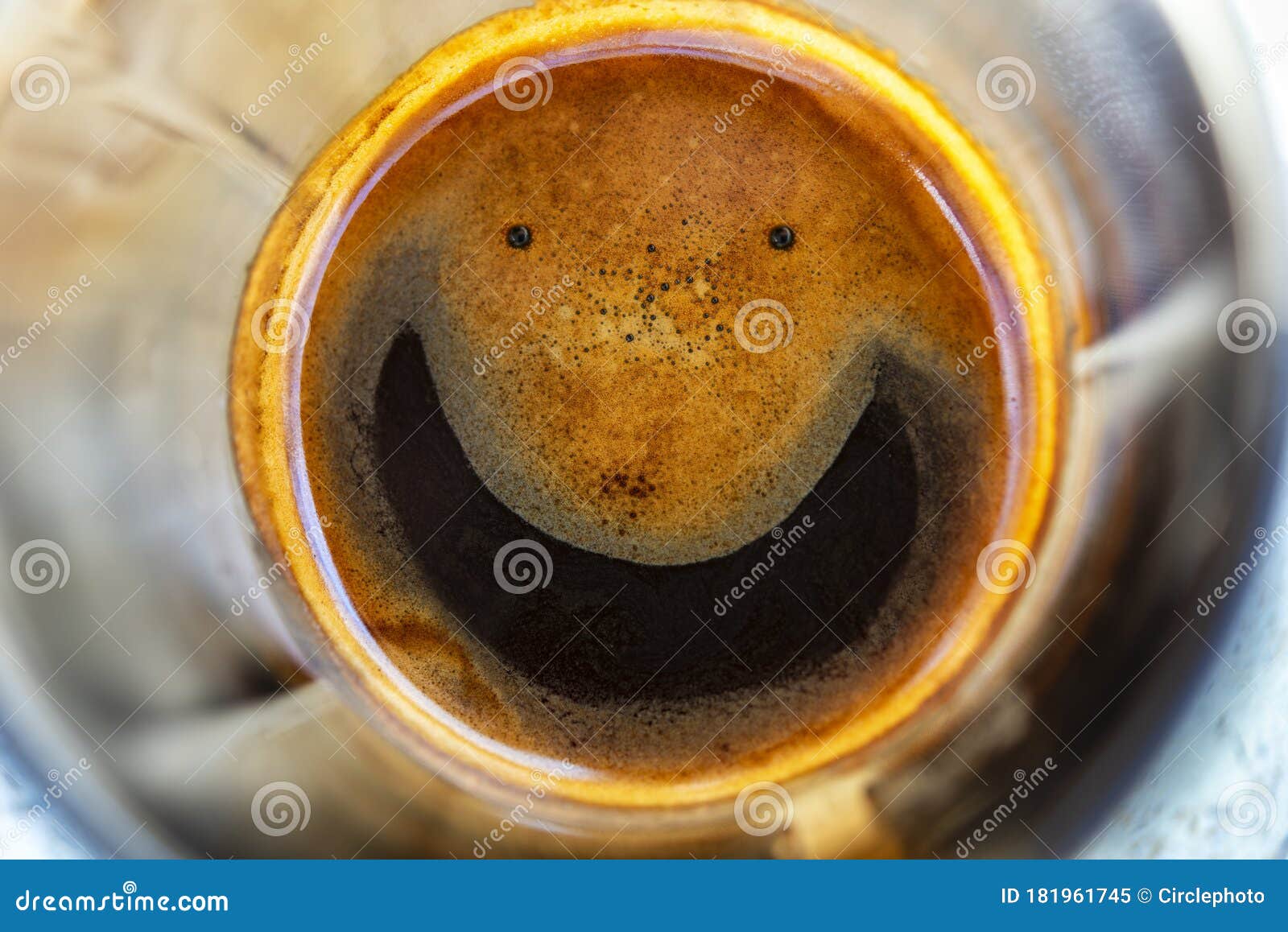 A smiling cup of coffee stock image. Image of relaxation - 181961745