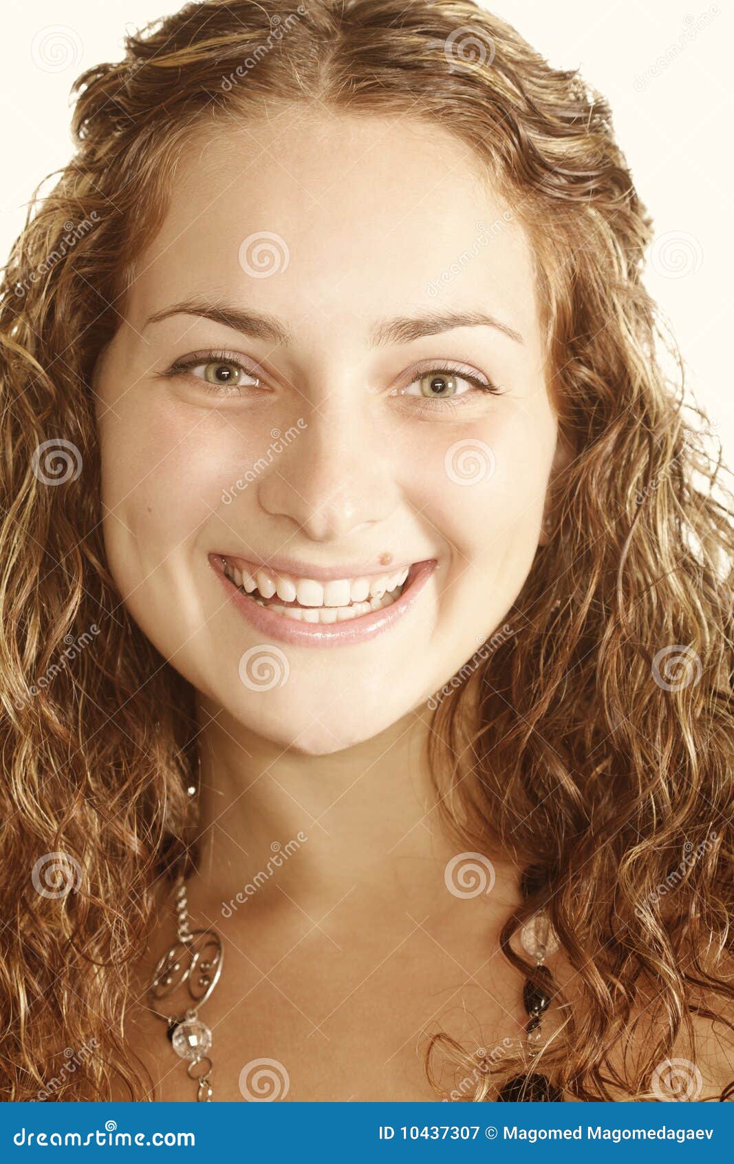Smiling curly stock image. Image of portrait, curls, dyed - 10437307