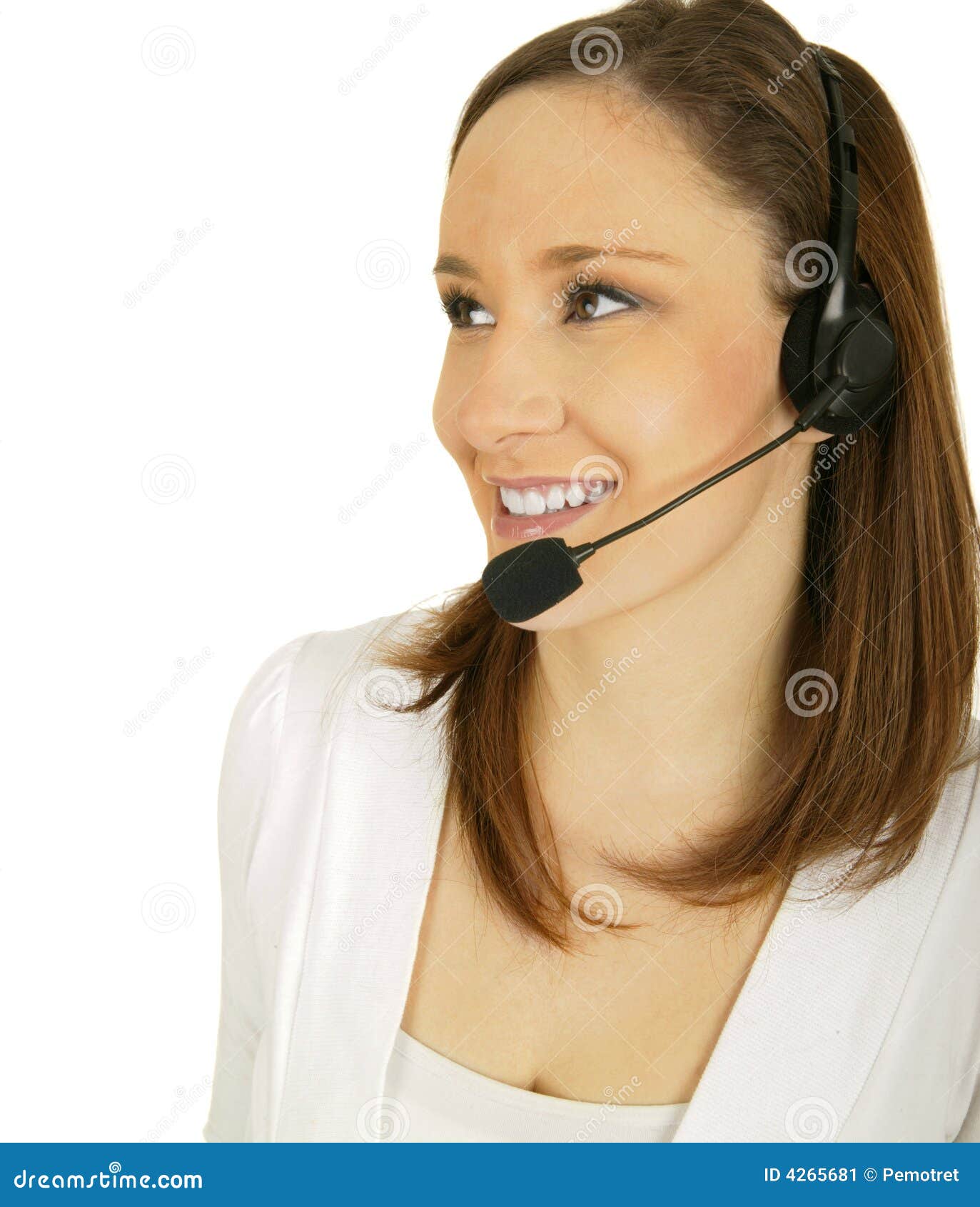 Smiling Customer Representative Stock Image - Image of cute, headset ...