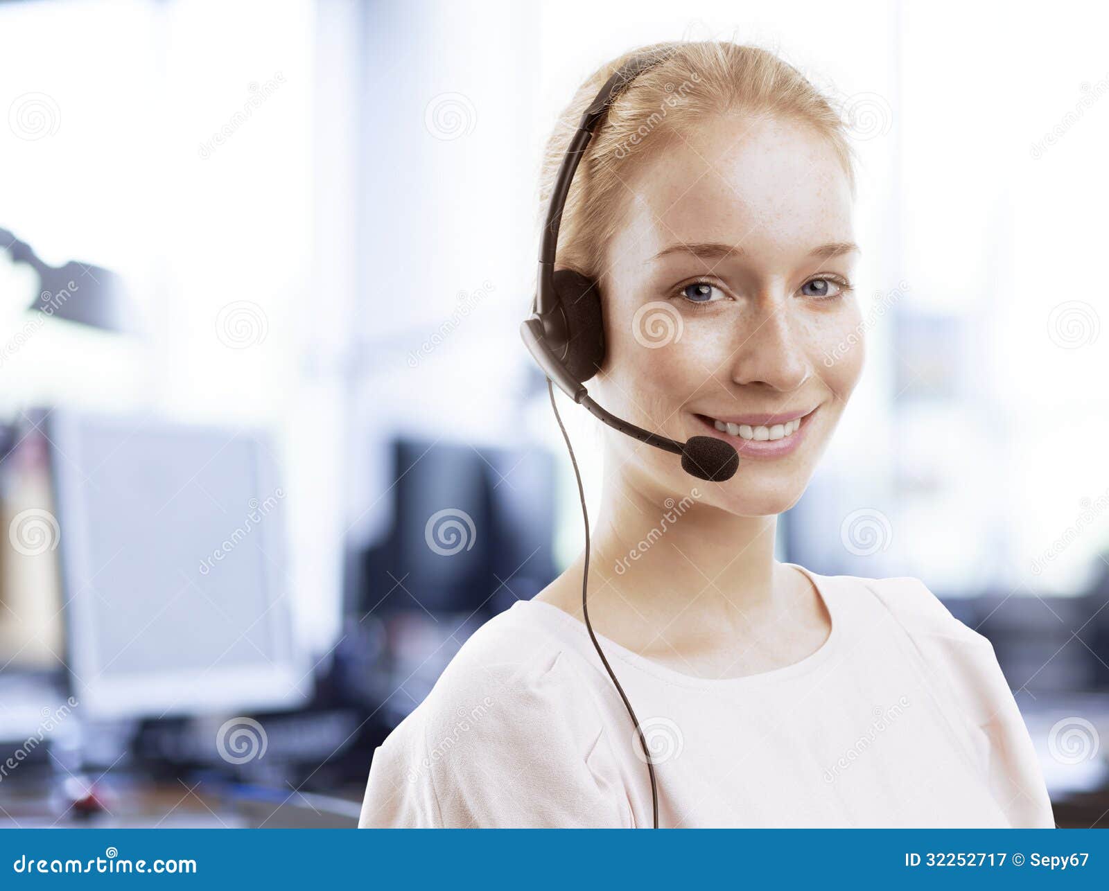 Smiling Customer Representative Stock Image - Image of beautiful ...