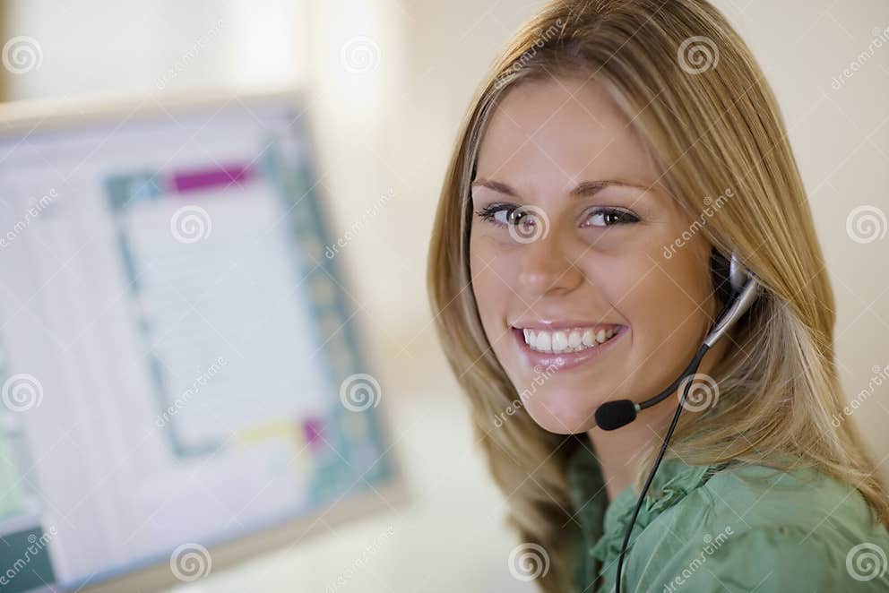 Smiling customer service stock image. Image of computer - 6535993