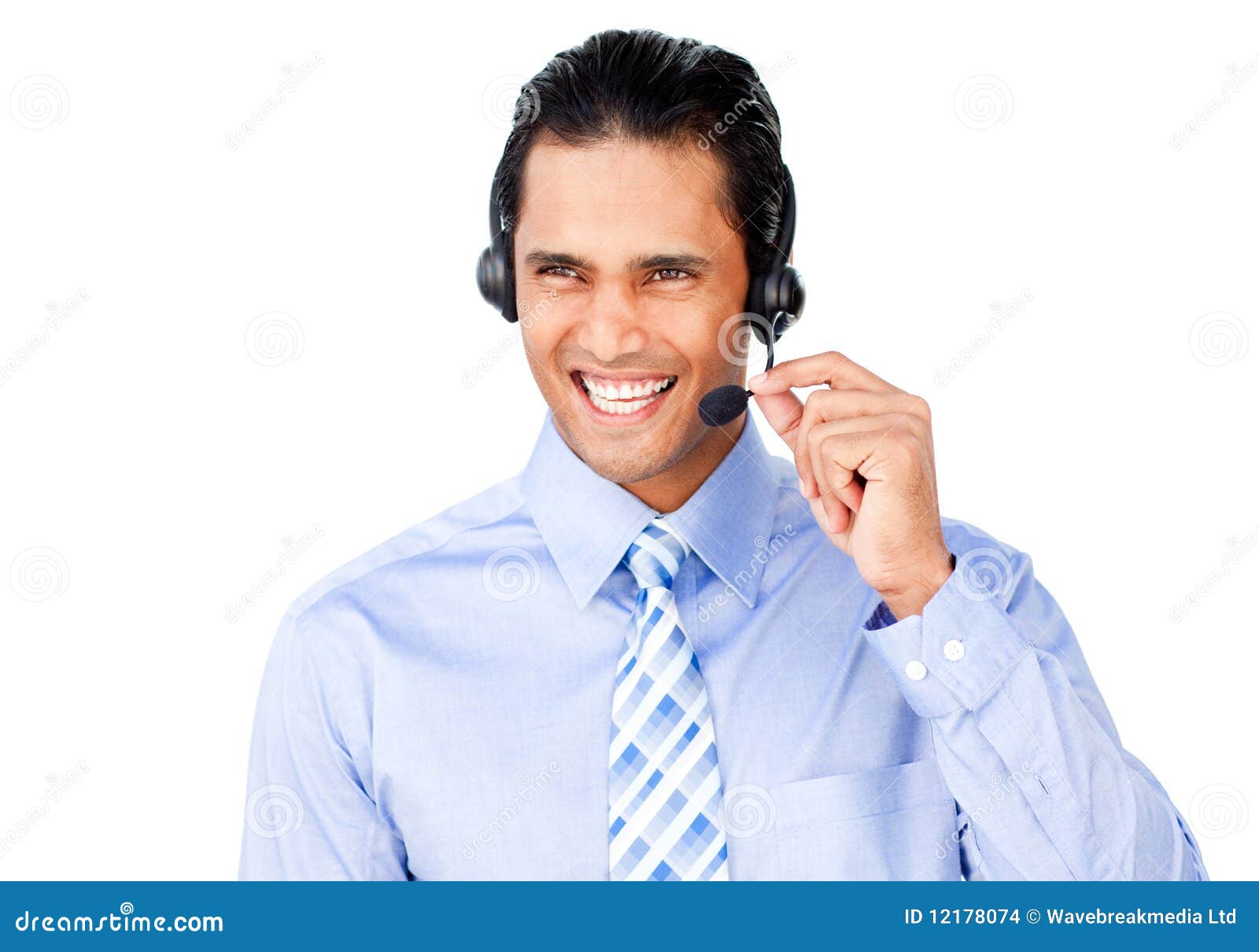 Smiling Customer Service Agent with Headset on Stock Photo - Image of ...