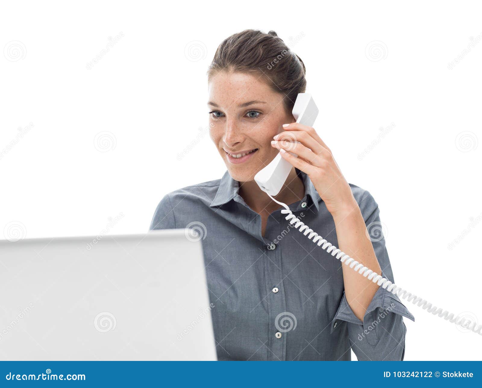 Customer service operator stock photo. Image of beautiful - 103242122